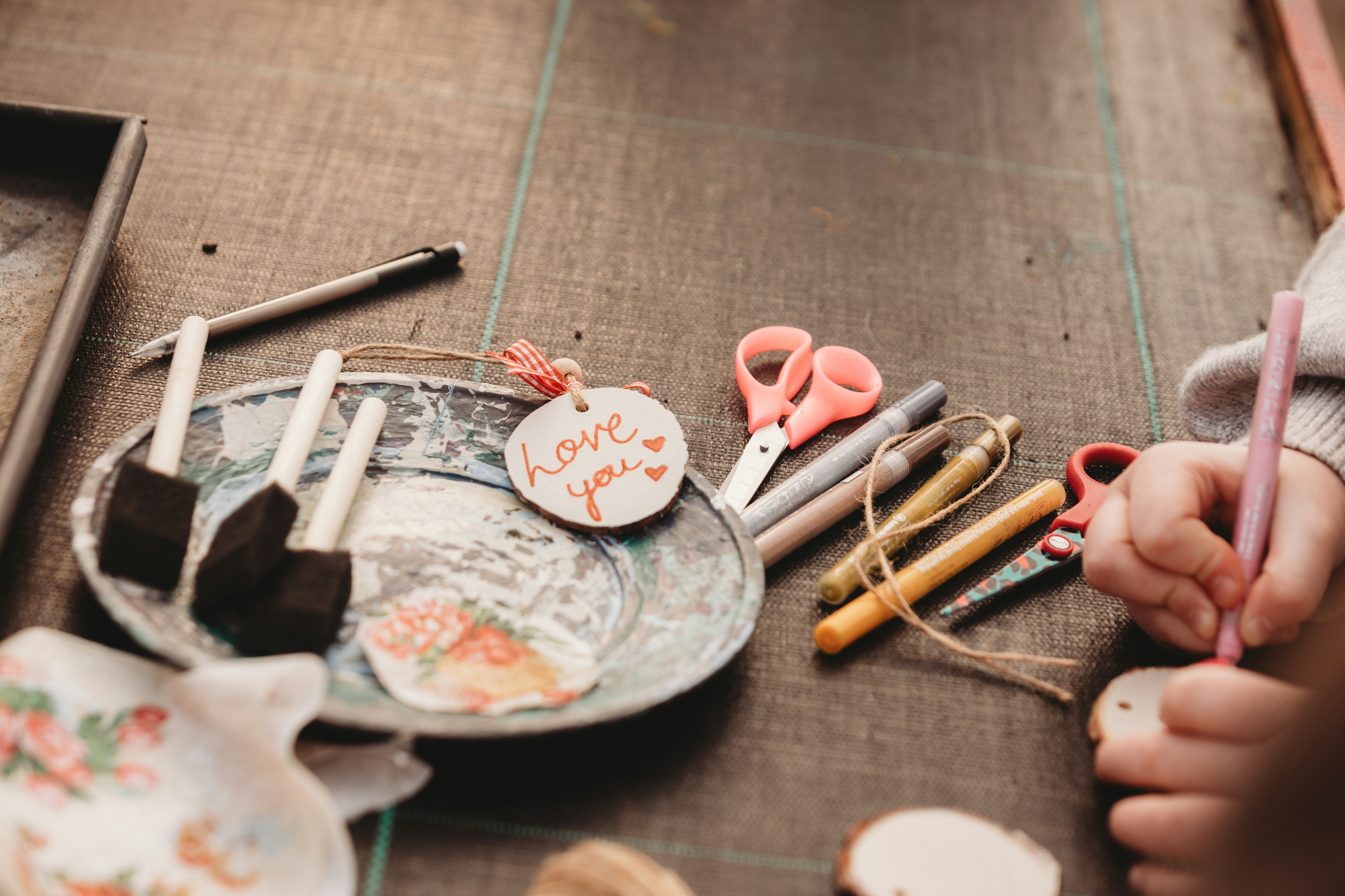 Handmade Keepsakes on a Craft Table