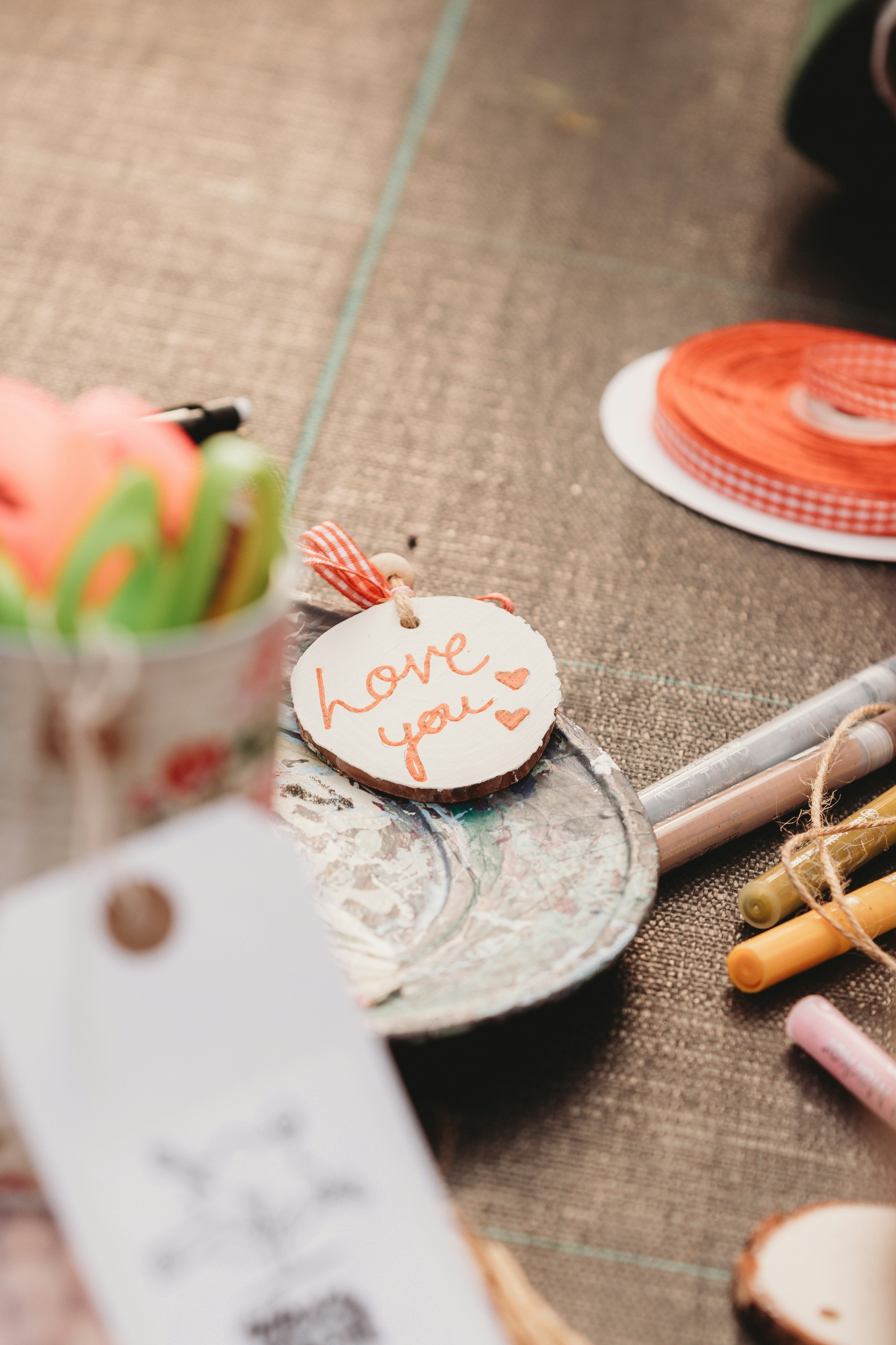 Love Note on a Crafty Table: A Small Gesture in Colorful Mess