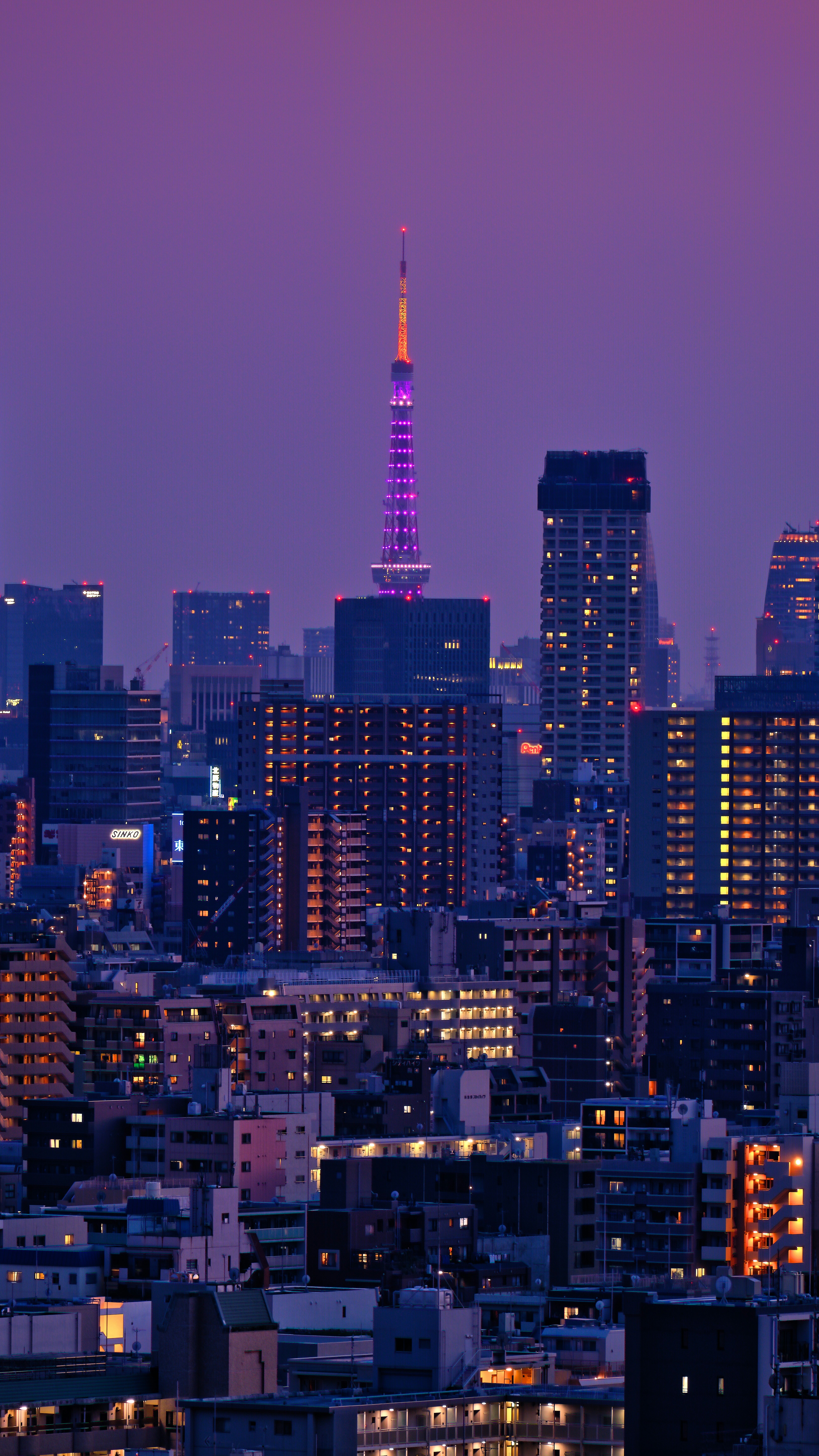 Neon Spire Over Velvet City