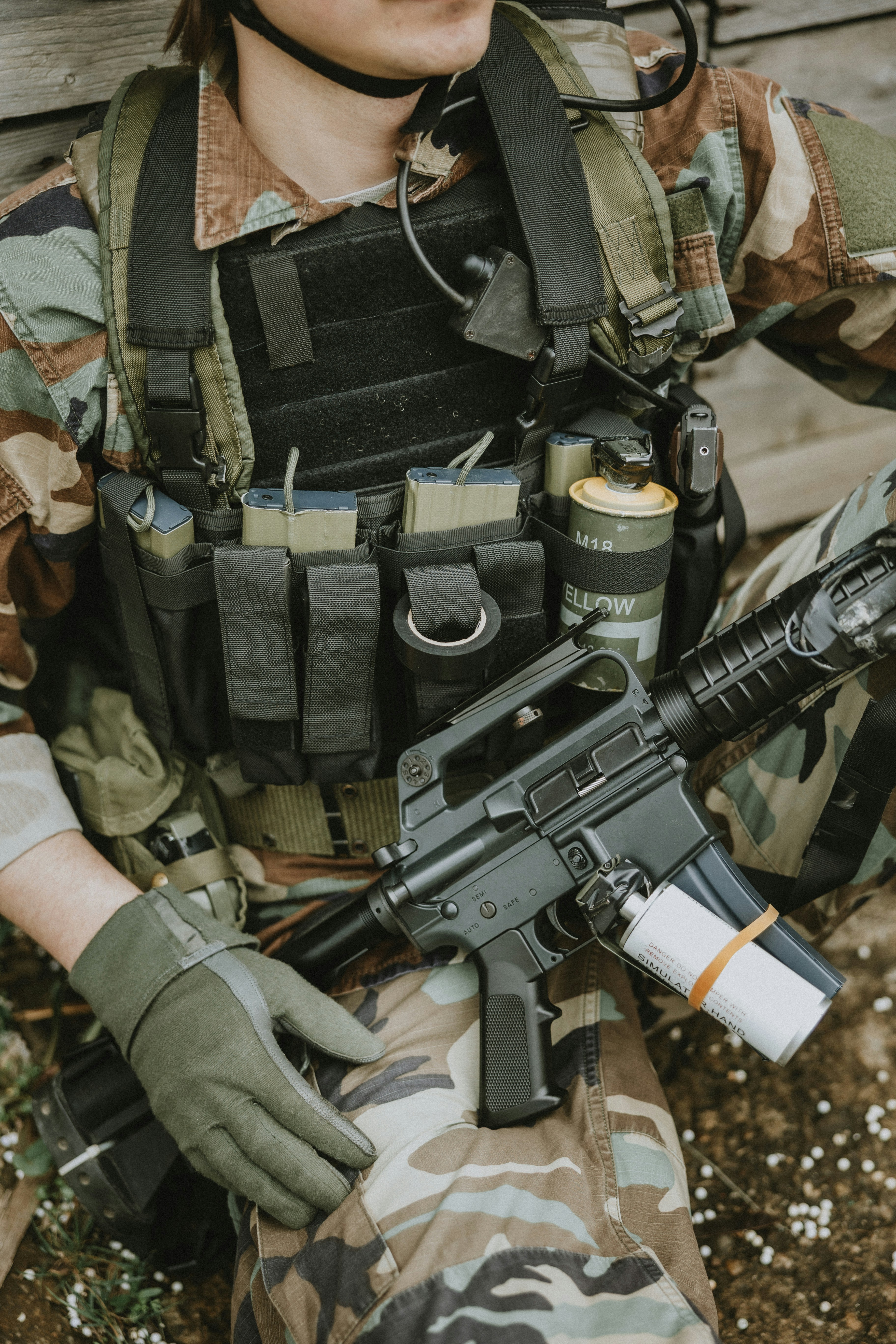 The new, fully-licensed EMG Colt Cyma CGS Lightning during the airsoft game.