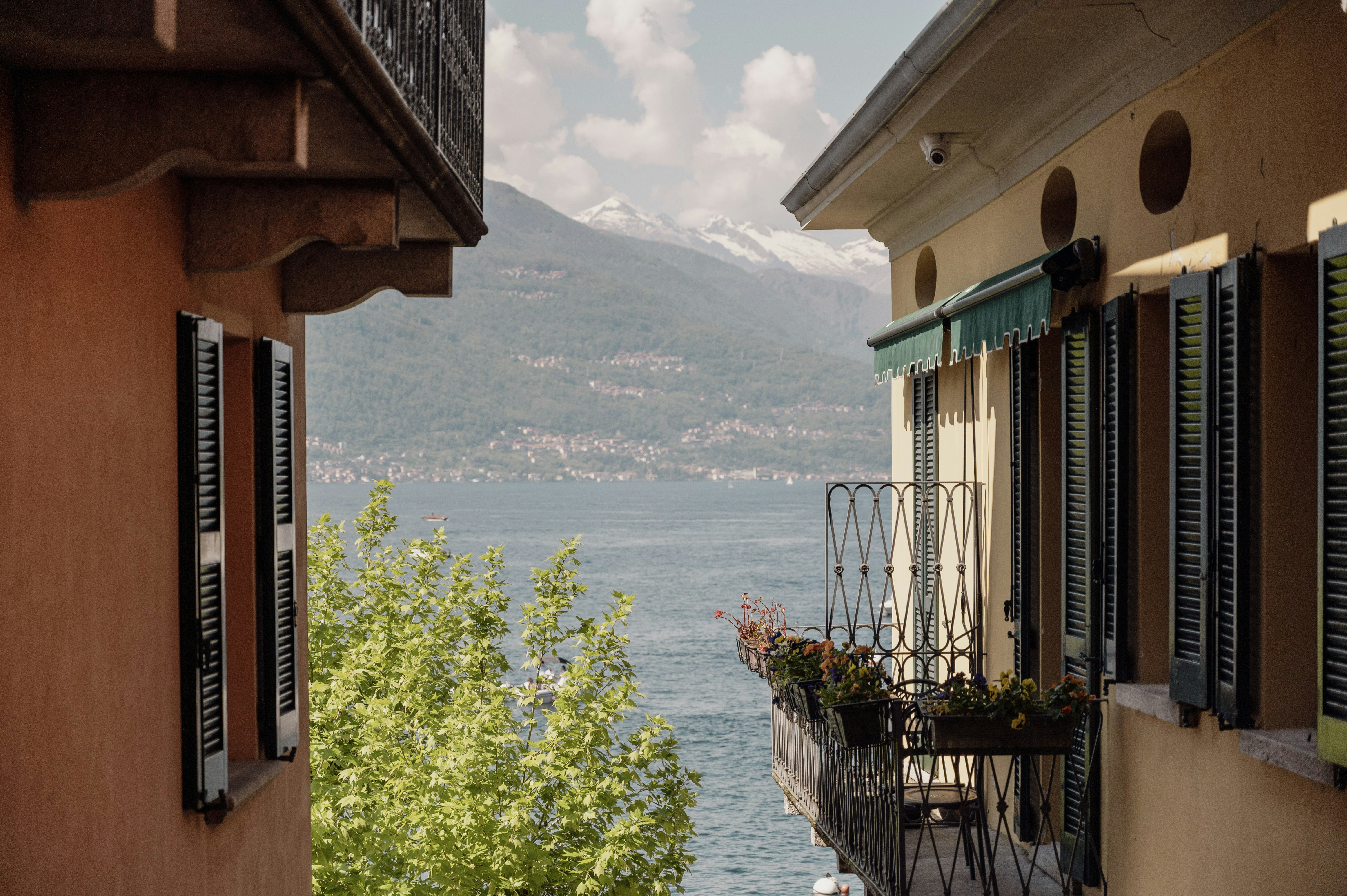 Balconies Framing a Lake view