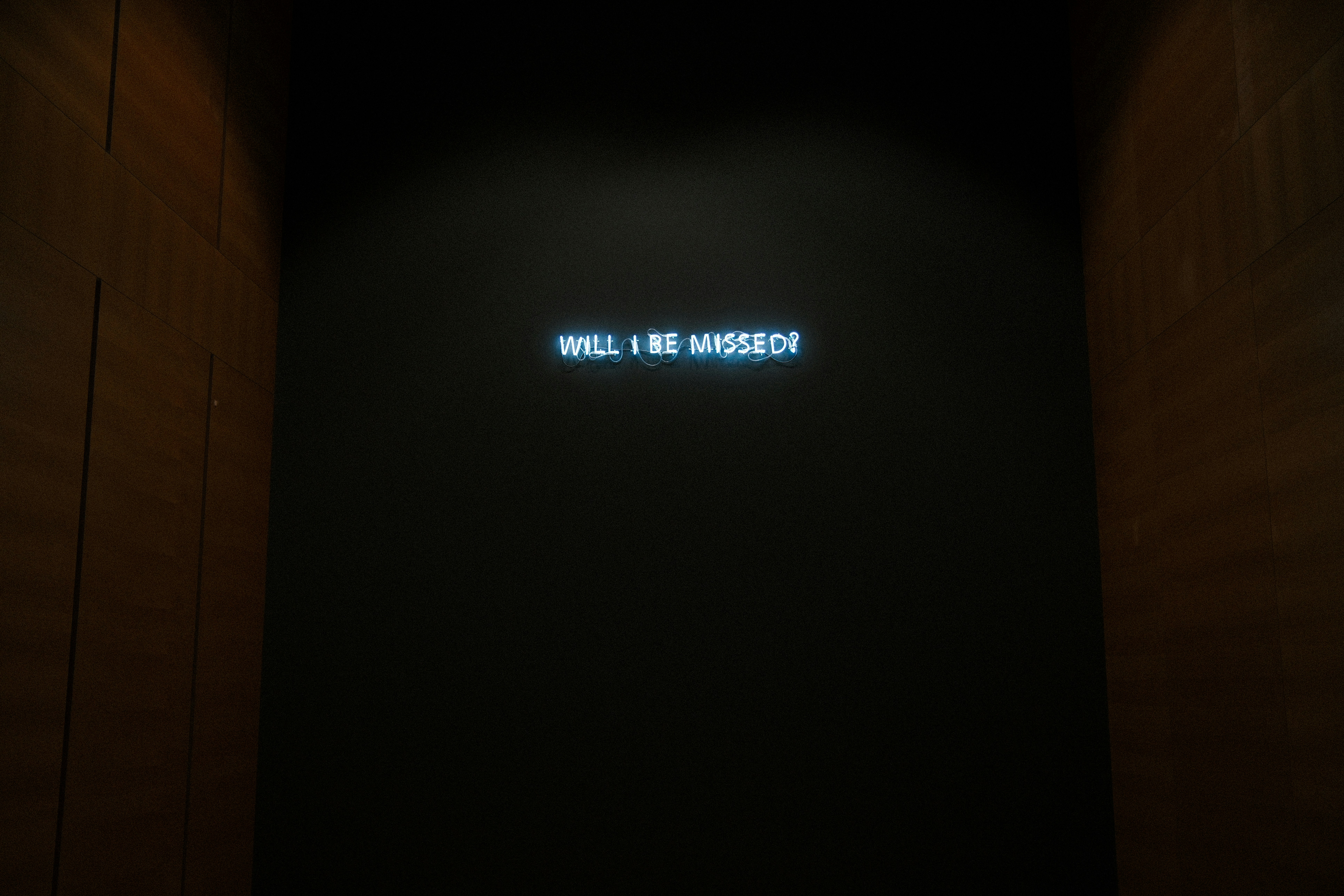 Glowing Credits in a Quiet Corridor