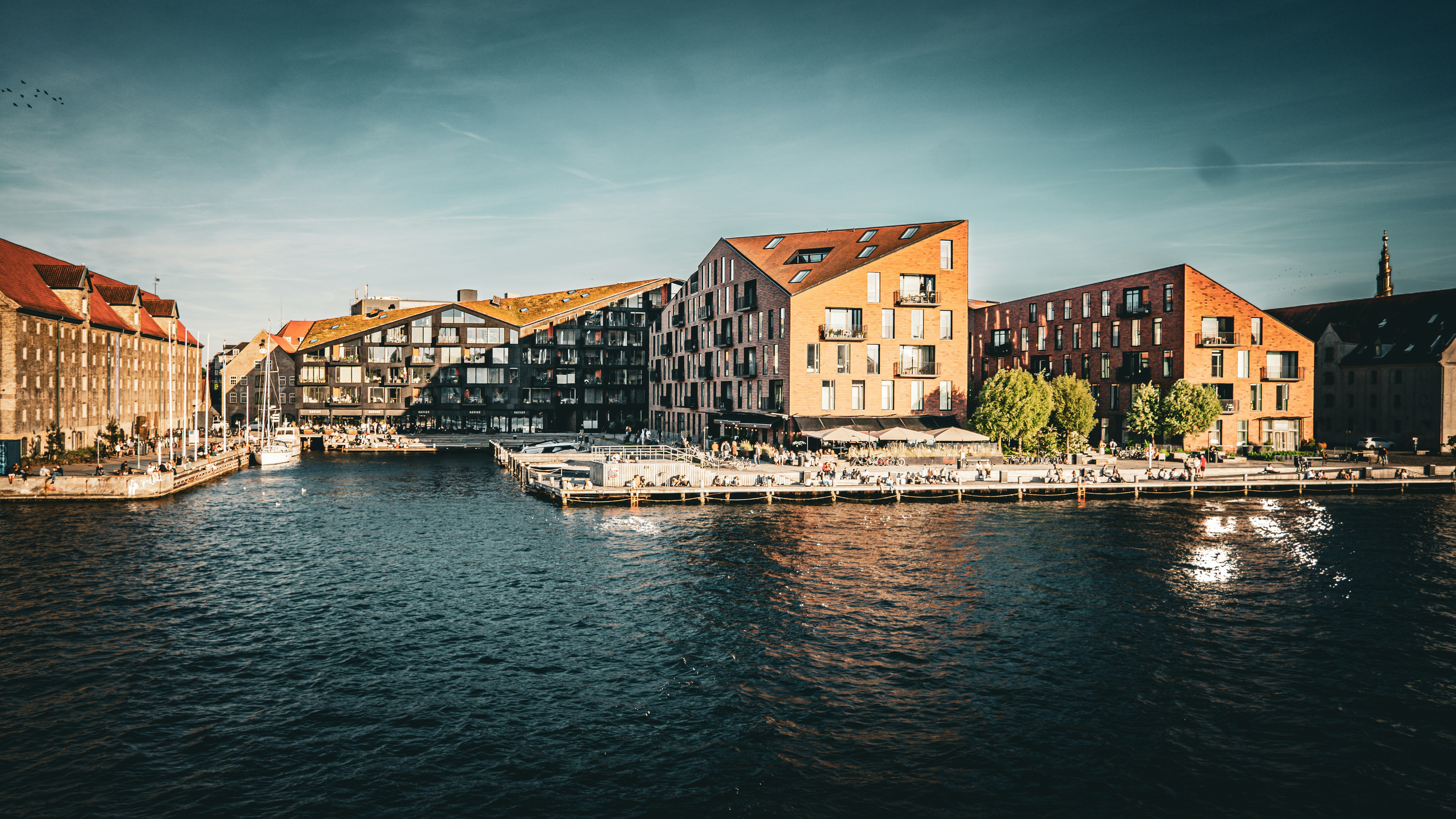Harborfront Homes under a Tint of Dusk