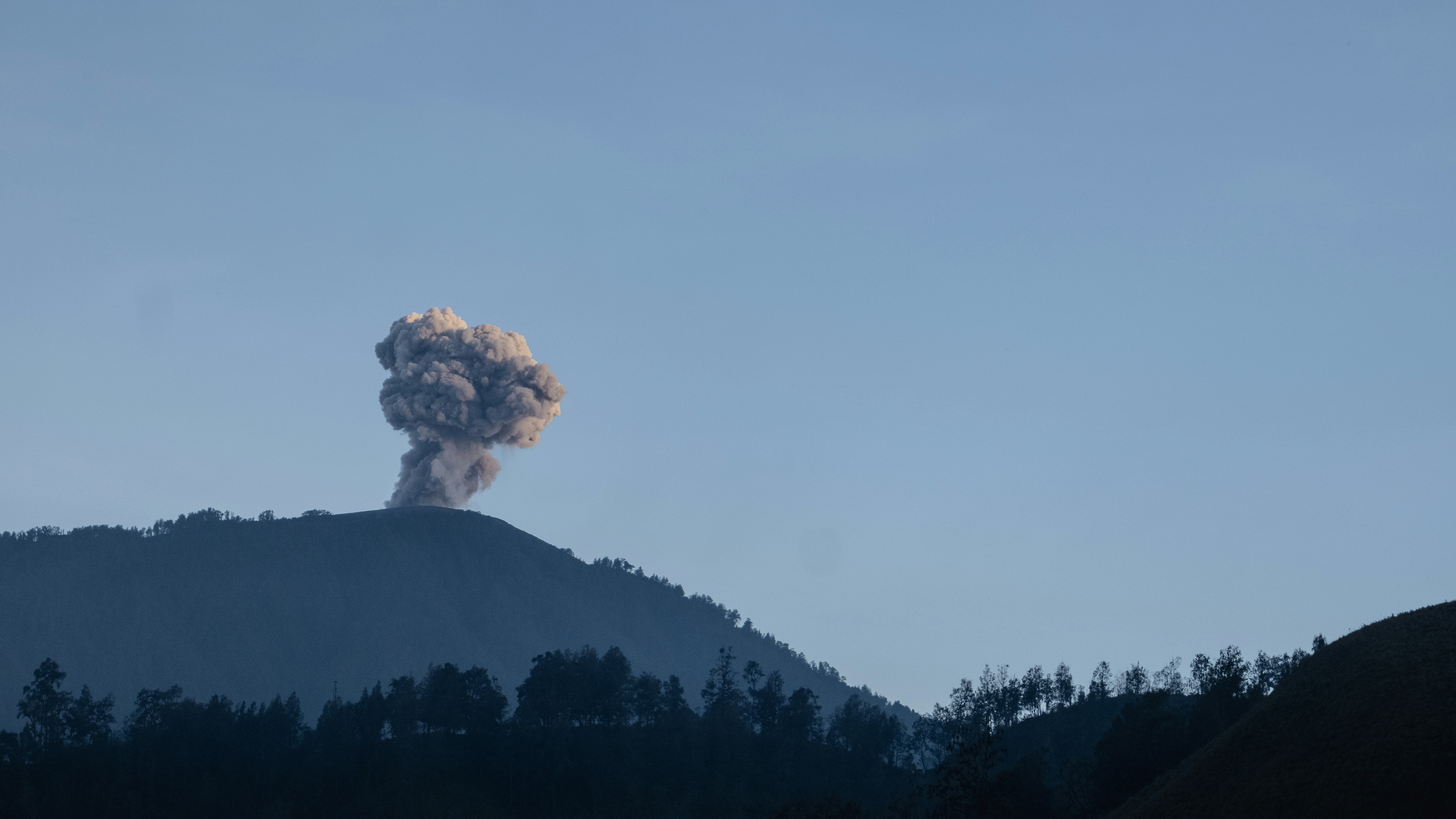 Smoldering Summit: A Quiet Volcano Exhale at Dawn