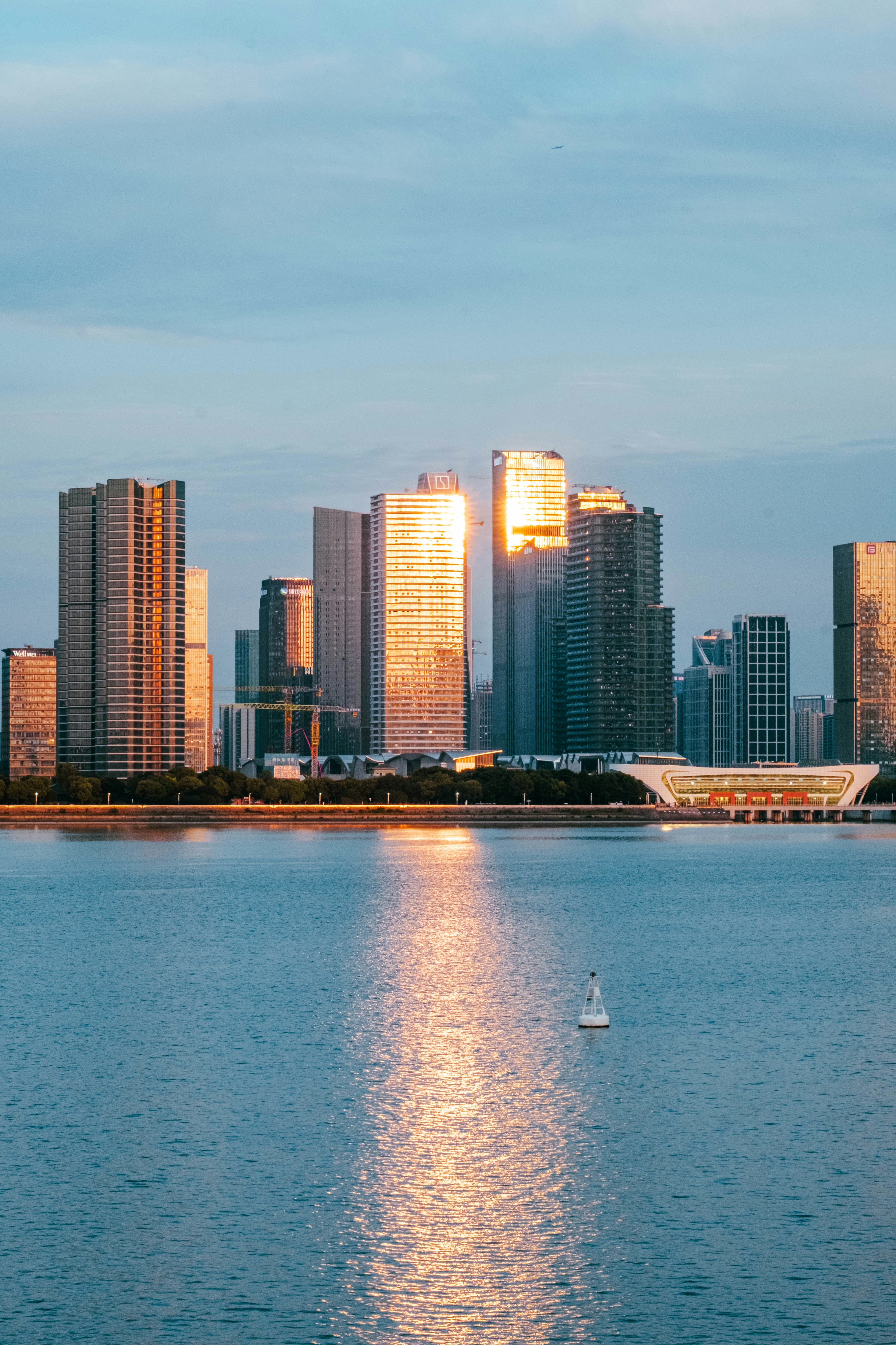 Golden Glow Over the Waterfront Skyline