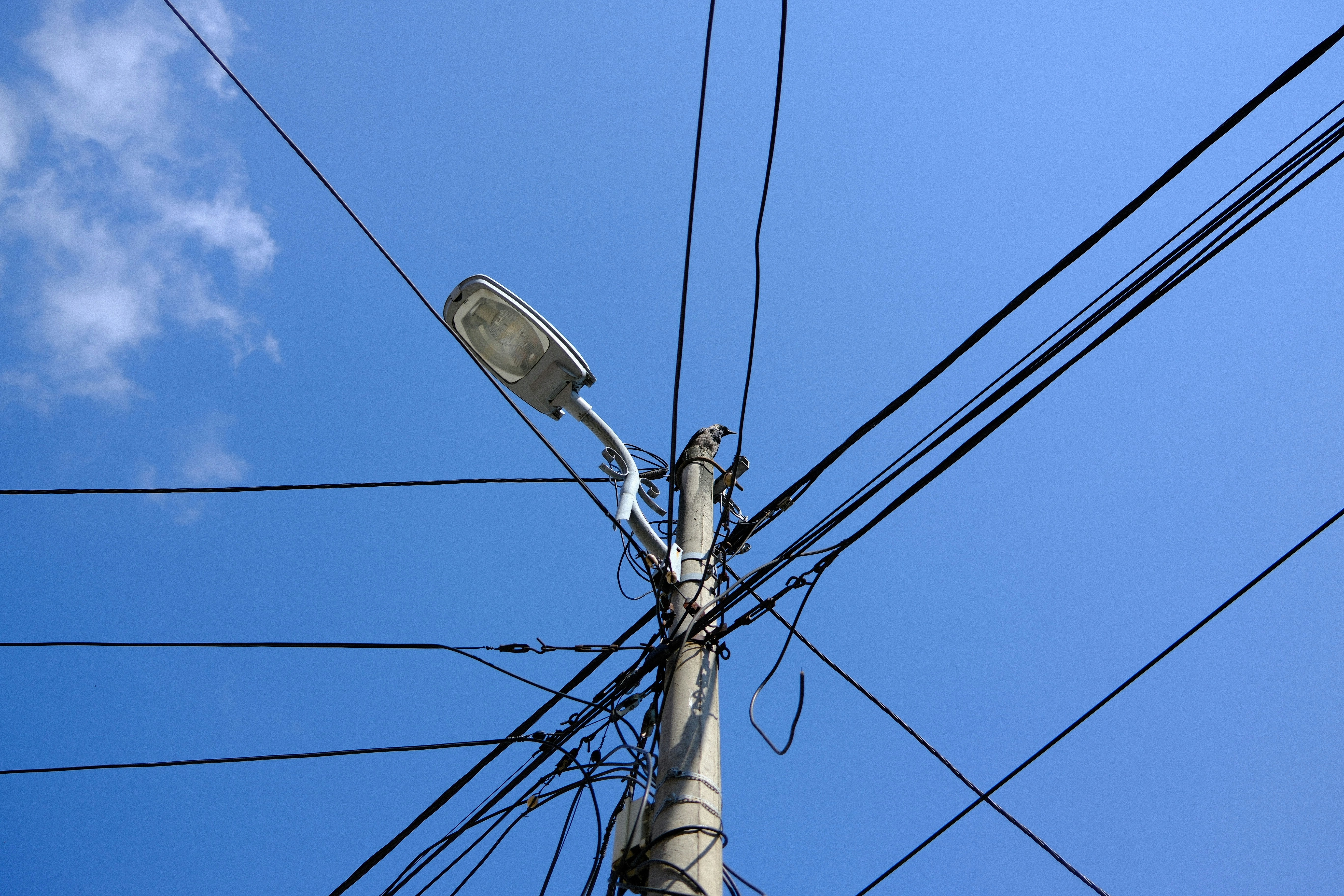 Urban Nerves: A Web of Wires Against a Clear Sky