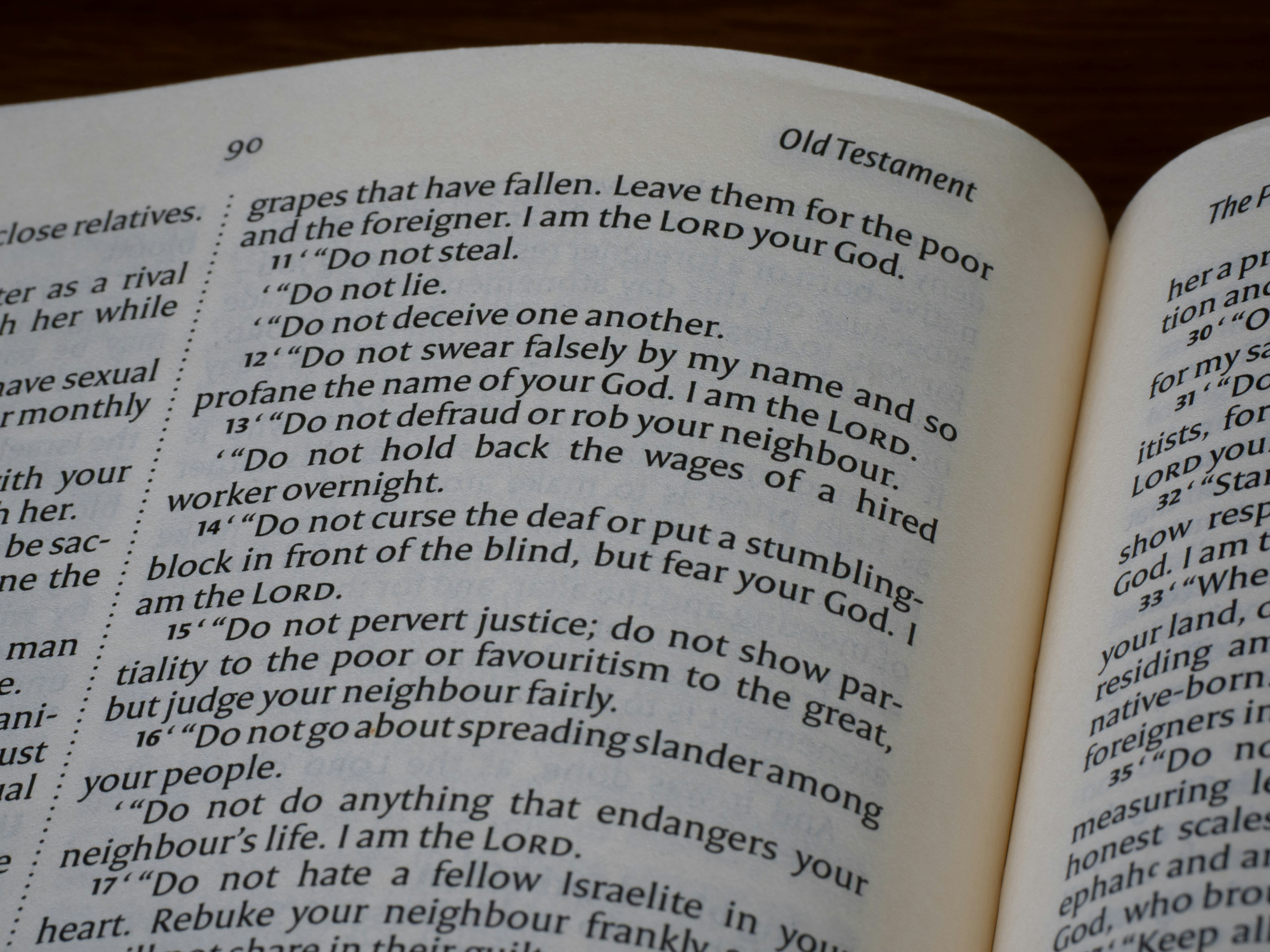 Old Testament Passages Fold into Quiet Pages