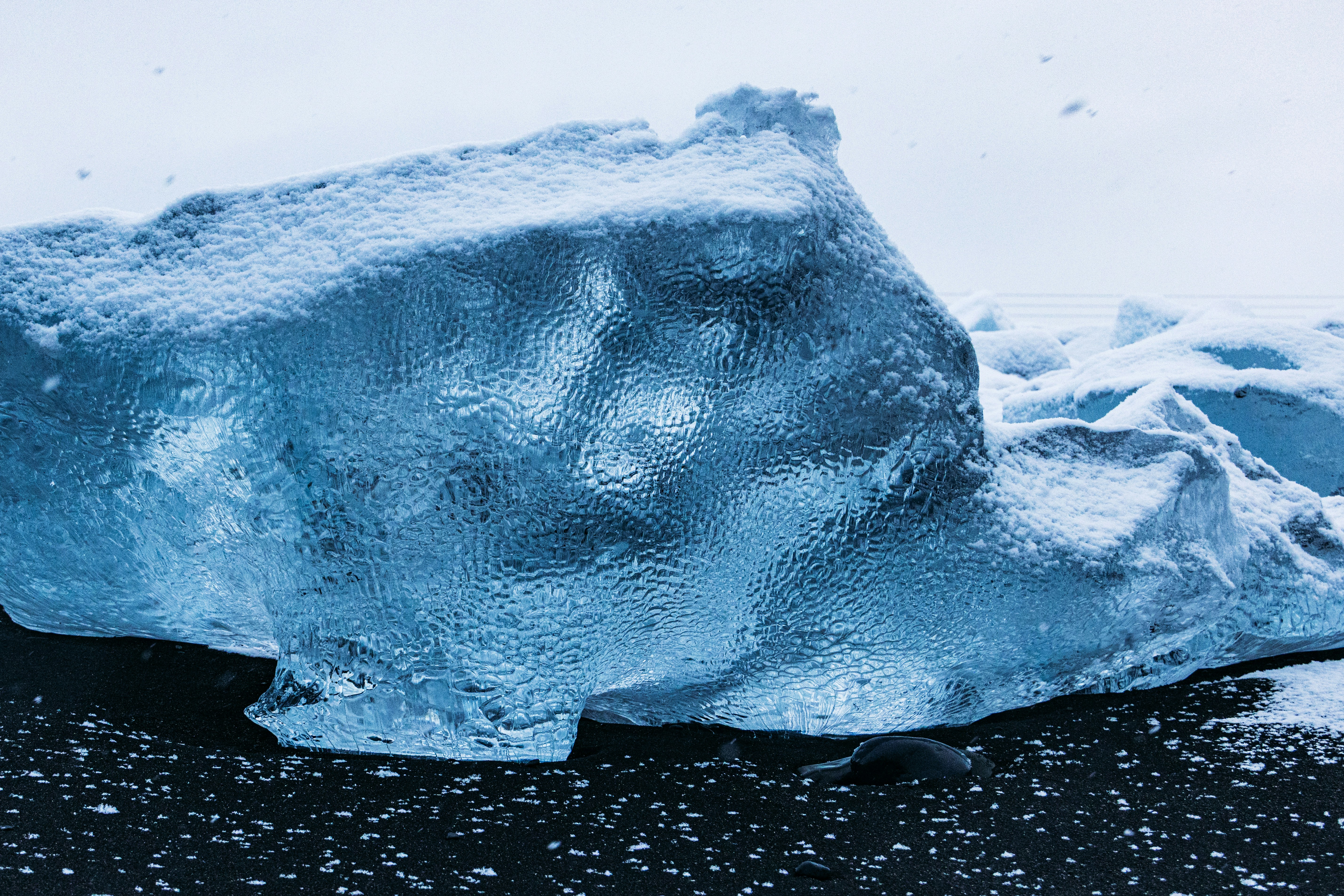 Ice Giant in Minimalist Black Sea
