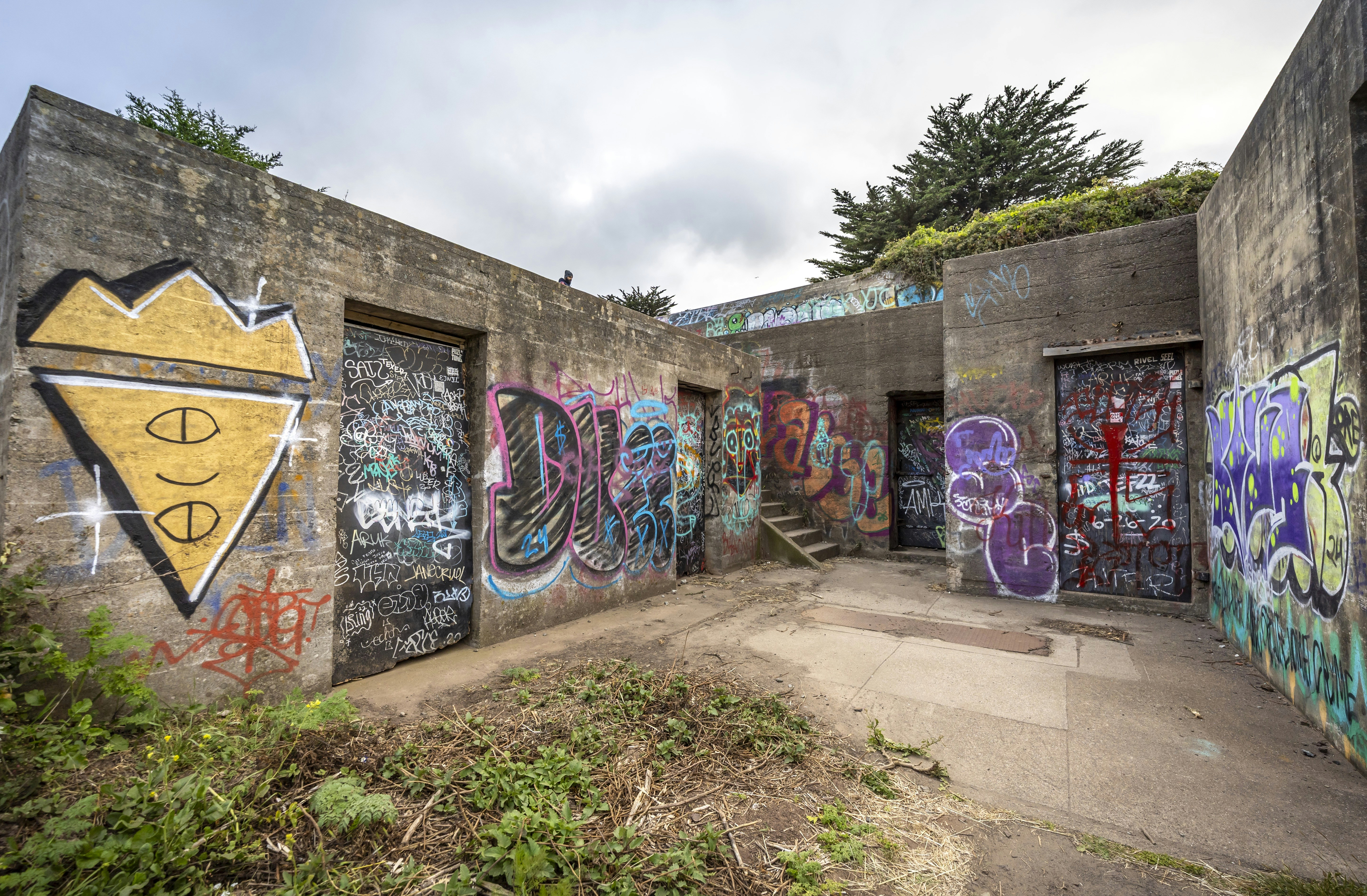 Graffiti Courtyard of Concrete Echoes