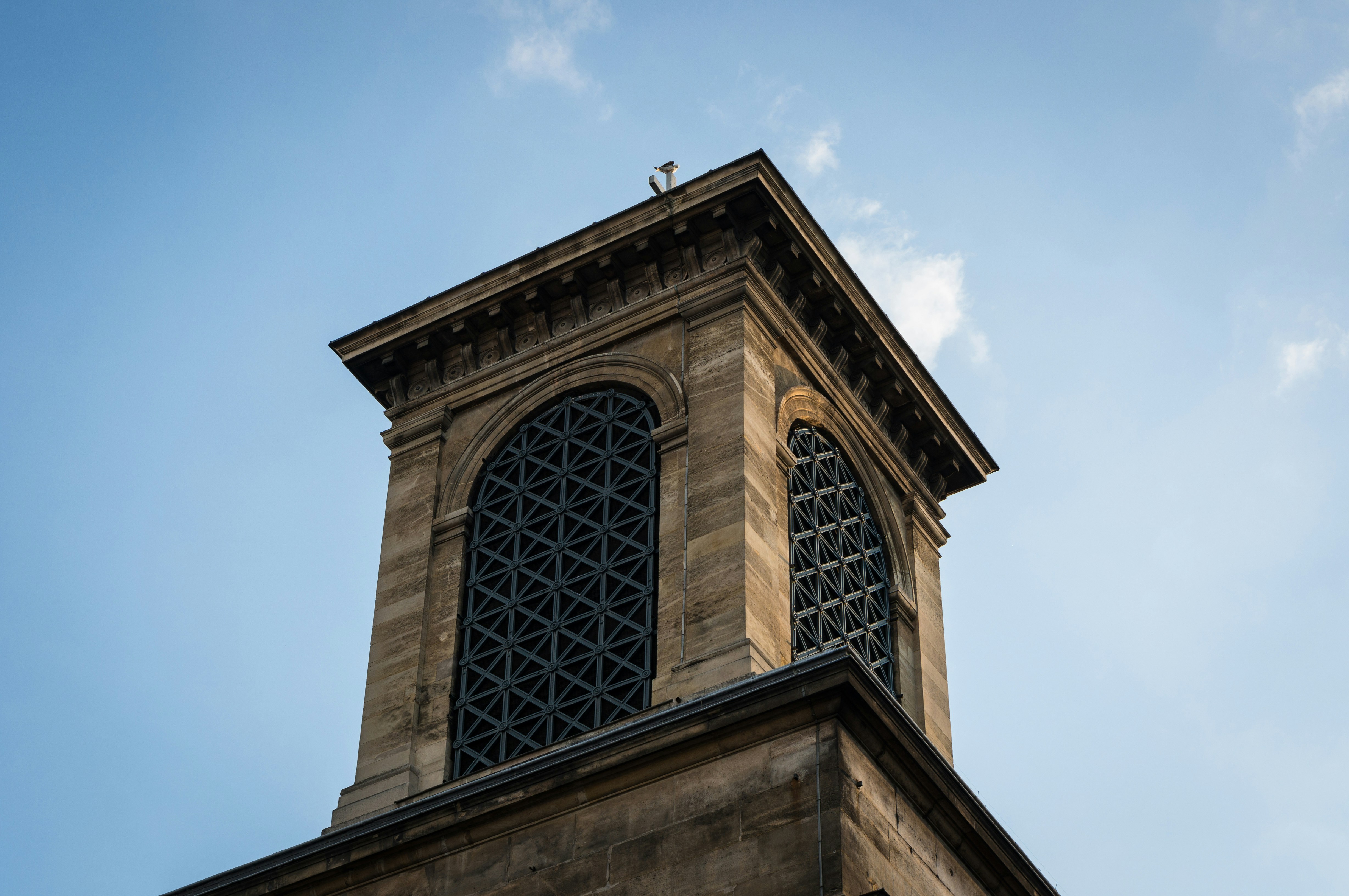 Stone Clock Tower Reaching Toward the Sky