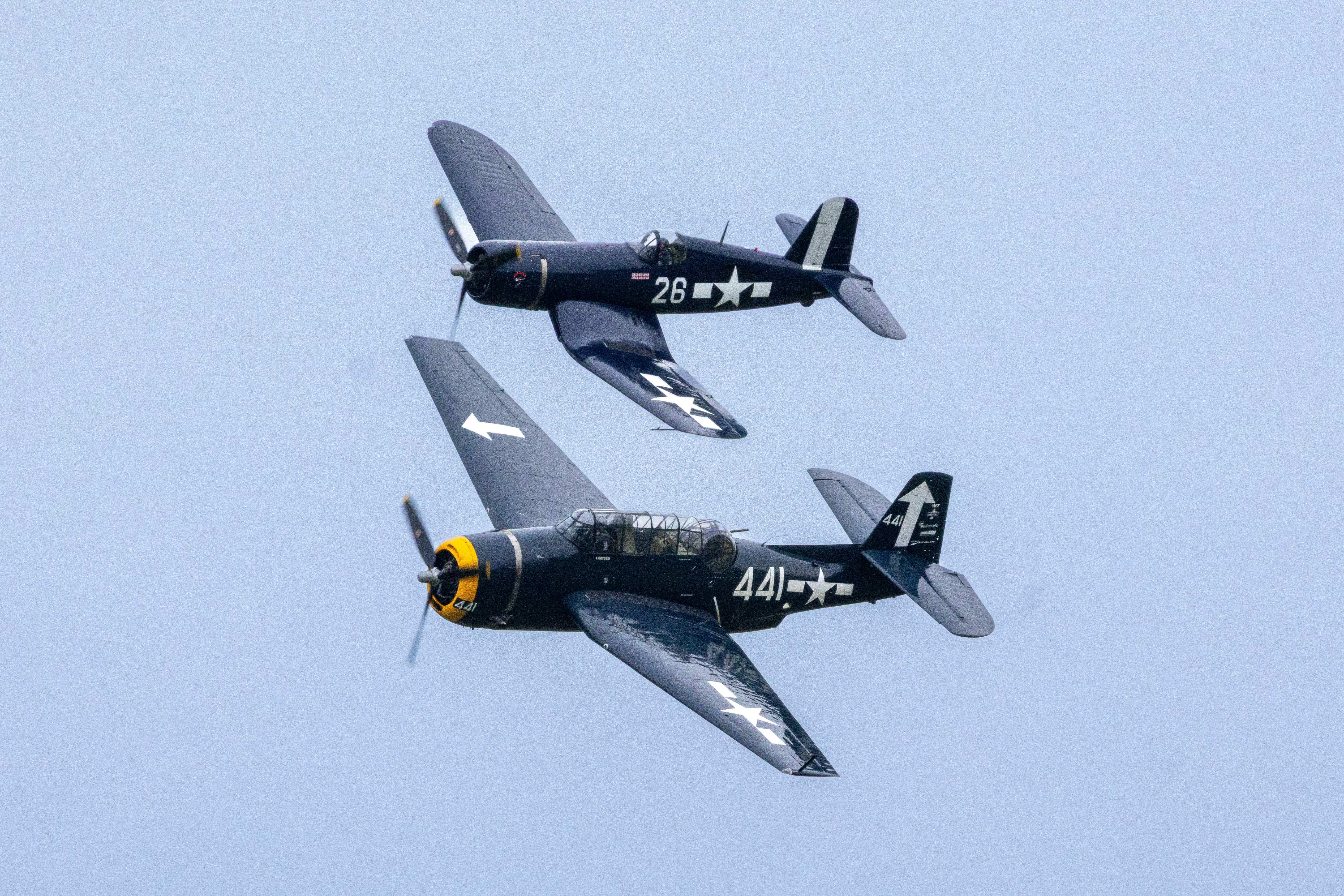 Two warbirds to a formation flight.