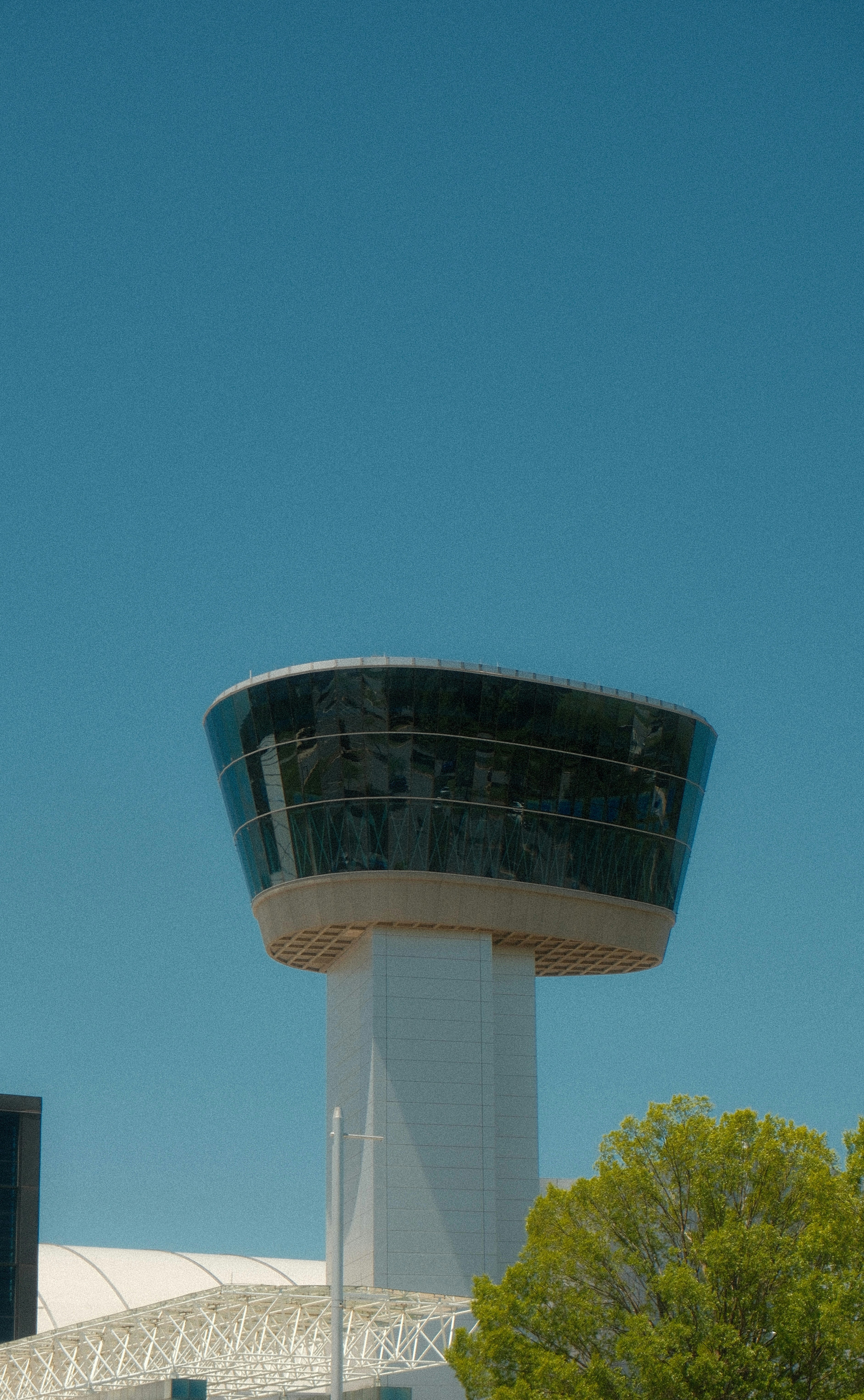 Air Traffic Control Tower Reaches for a Clear Sky