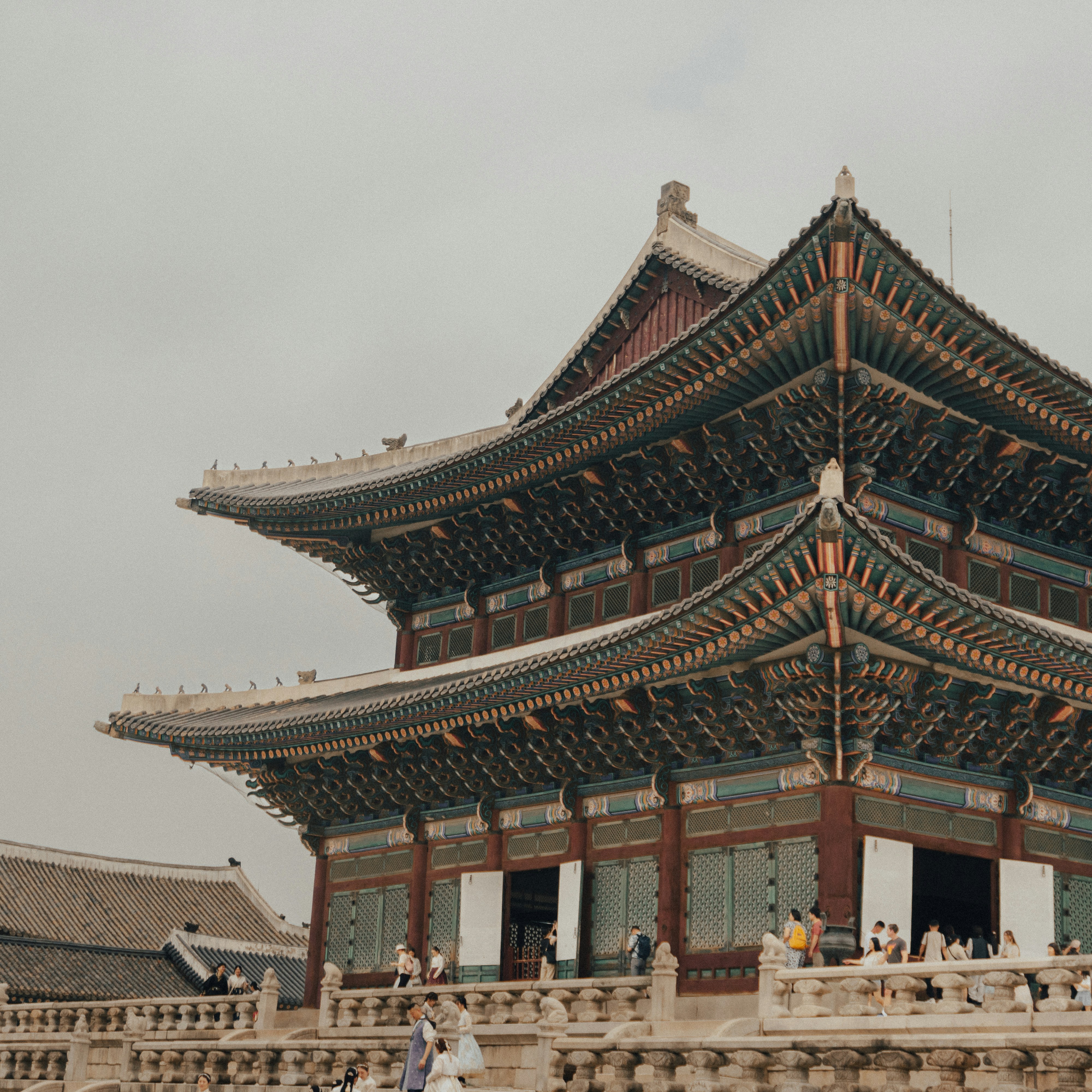 Temple Rooflines: A Quiet Moment Amid Ancient Eaves