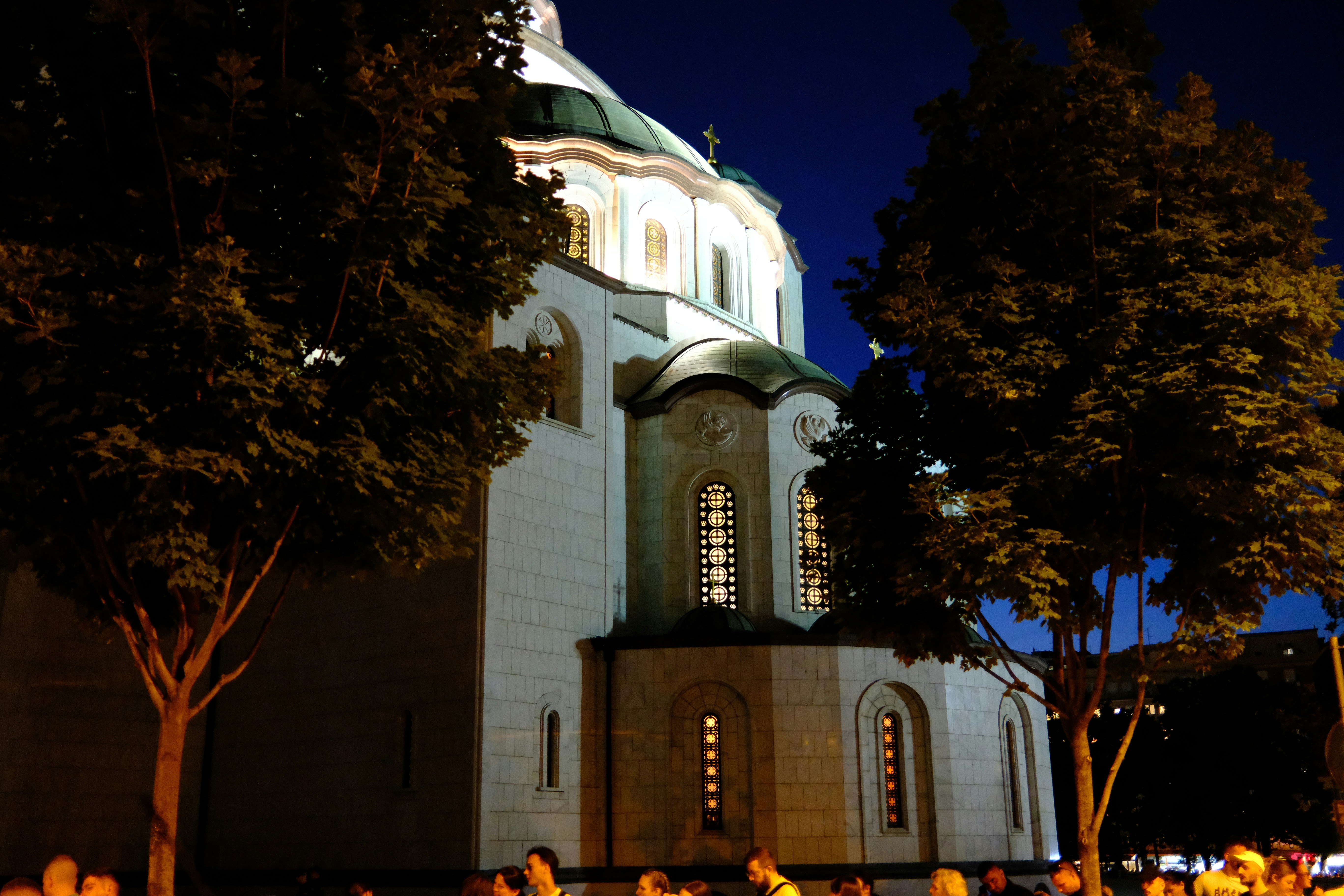Night Basilica: Warm Light Embraces the Stone Facade