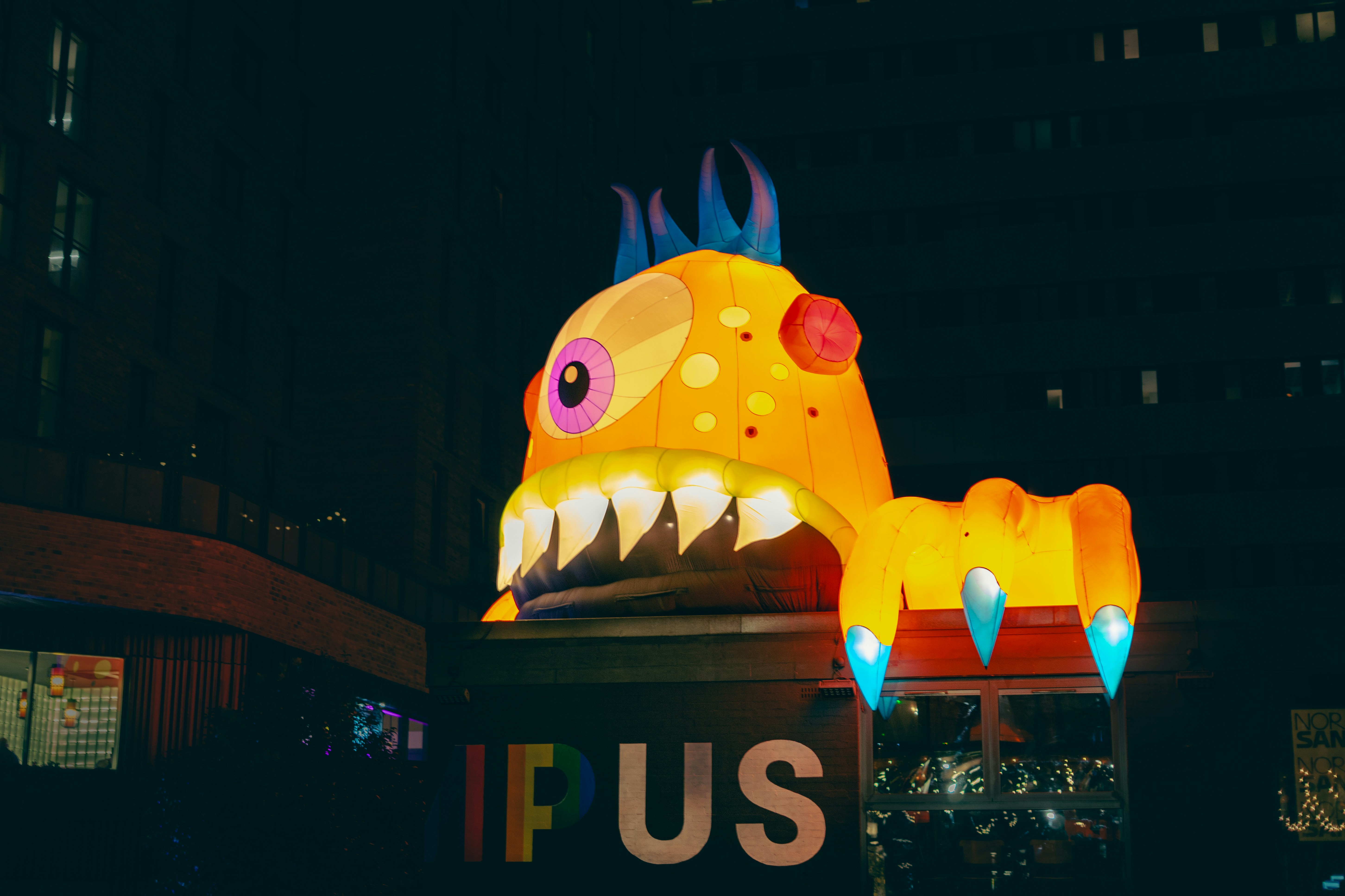 Neon Monster at the Night Market