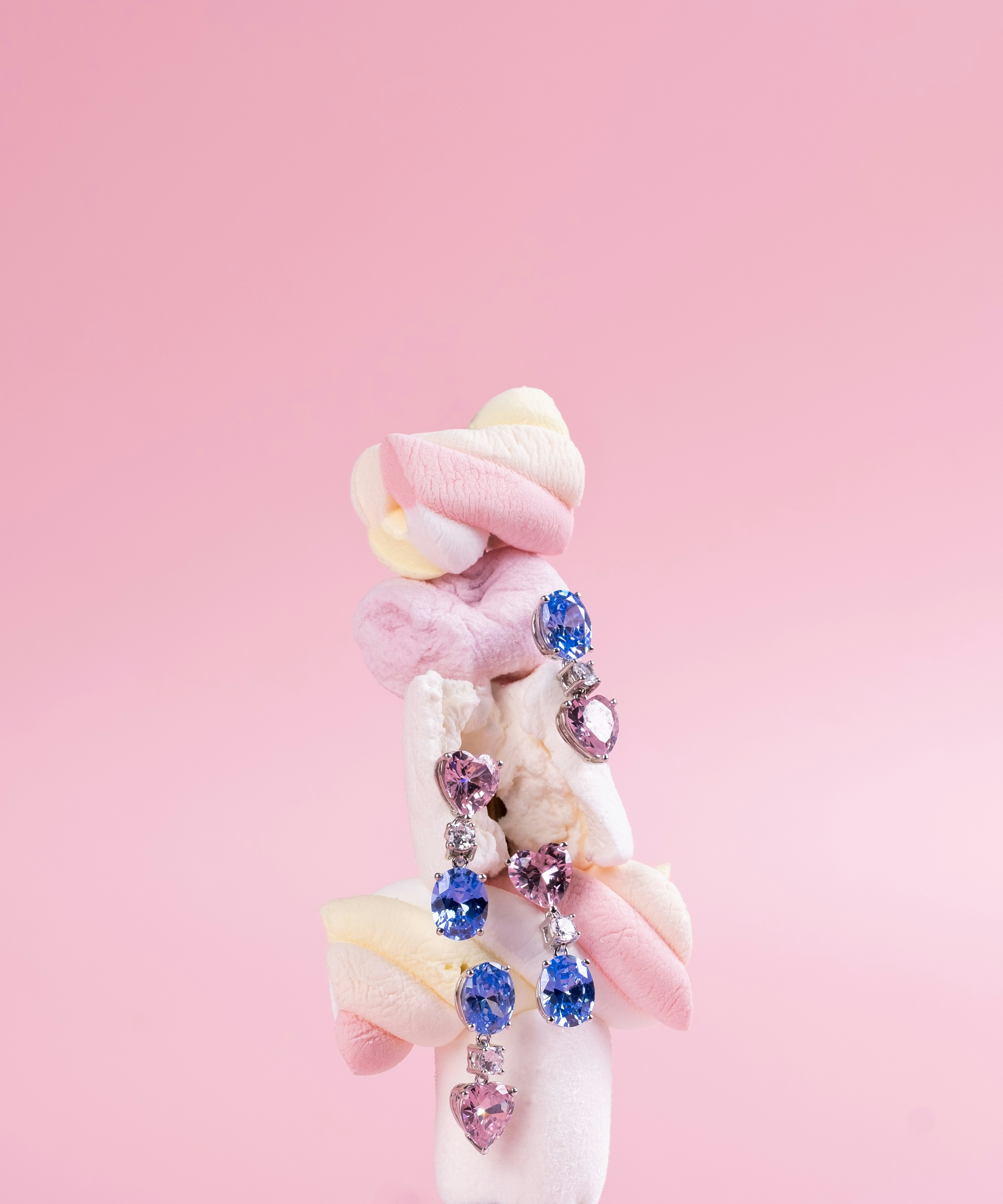 Sugar-Soft Elegance: Jewel-Touched Candy Pearls on a Dreamy Pink Stem