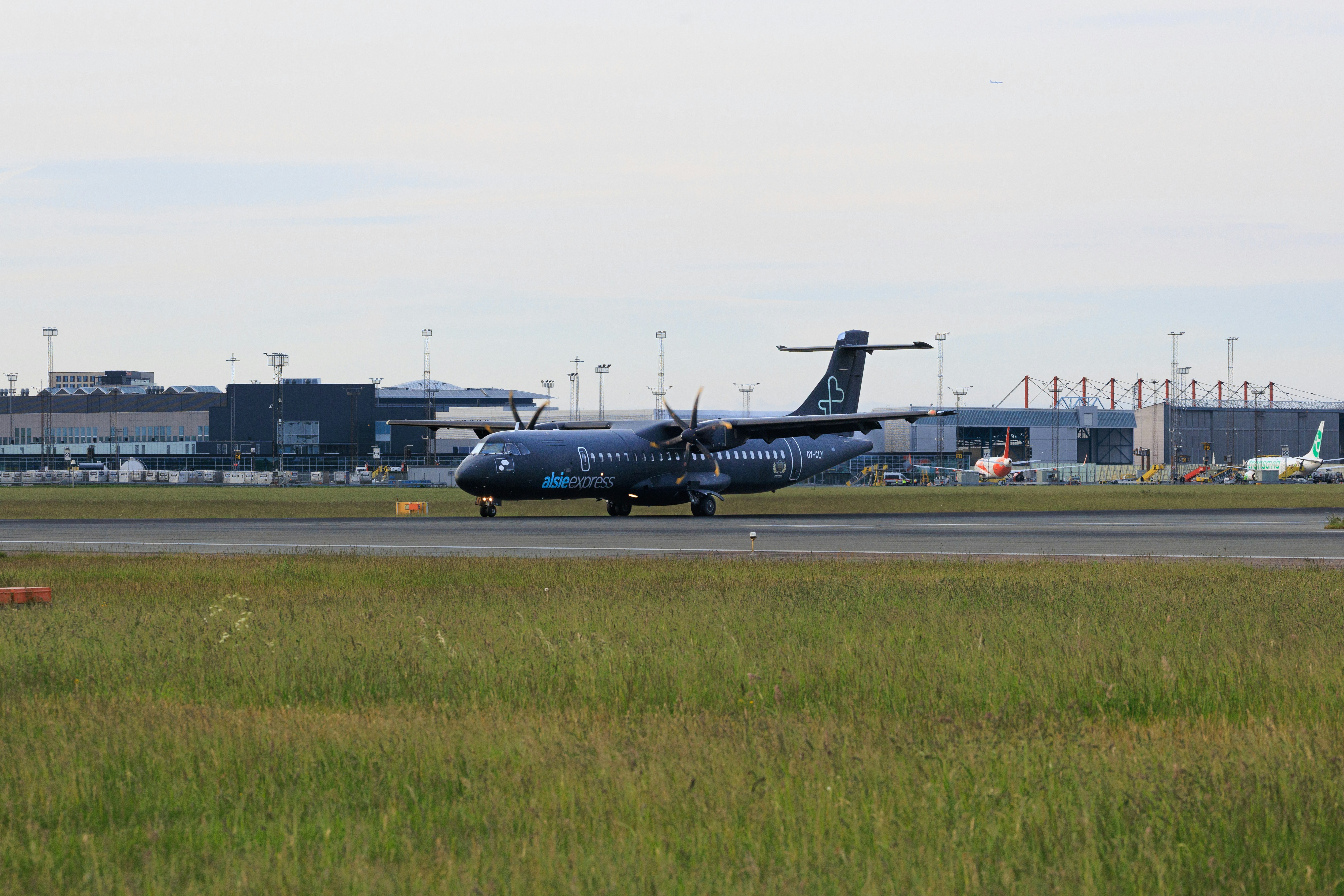 An Alsie Express ATR 72-500 landing at Copenhagen Airport.