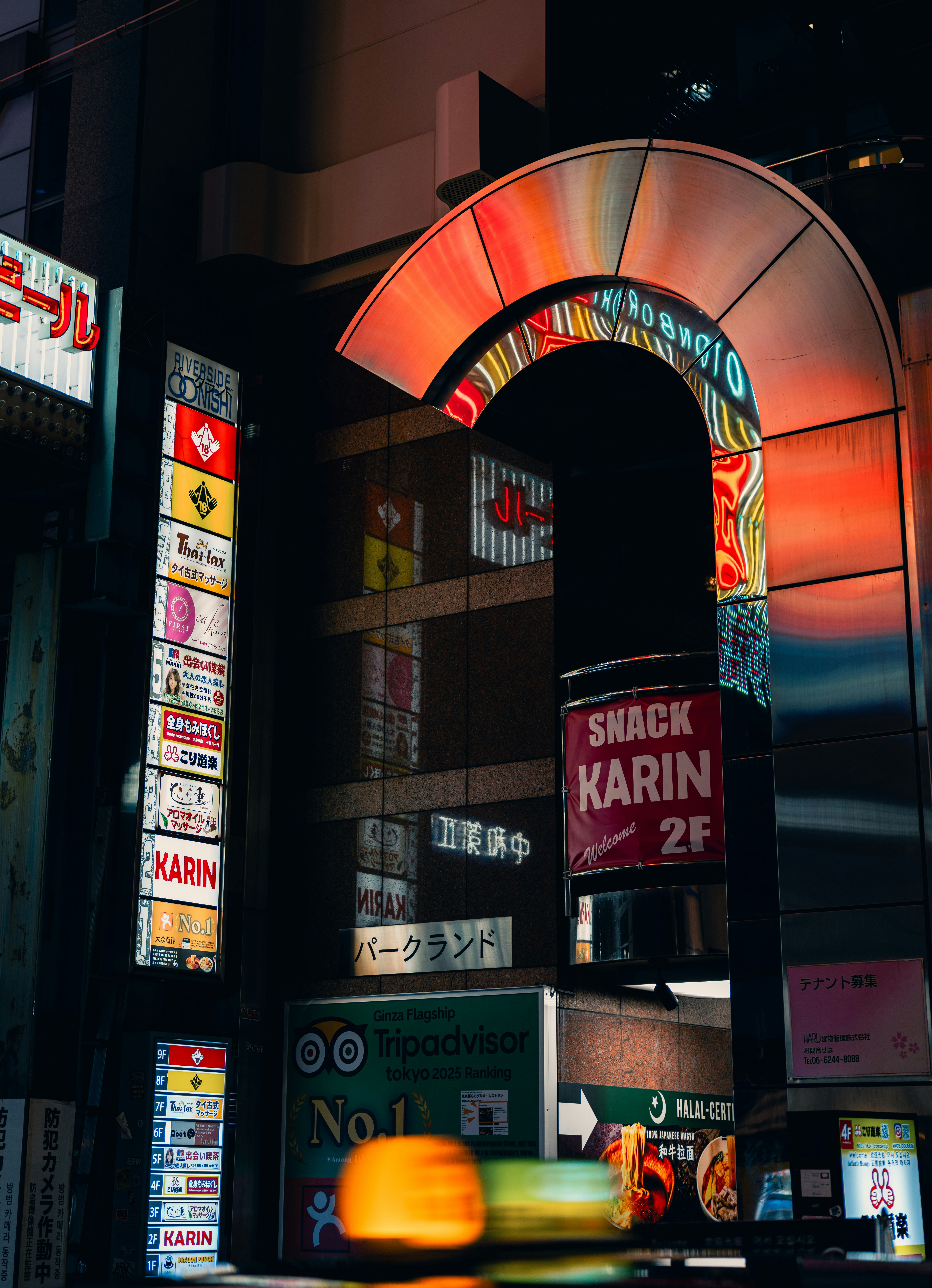 Neon Archway Over Tokyo Street: A Glowing Portal to Nightlife