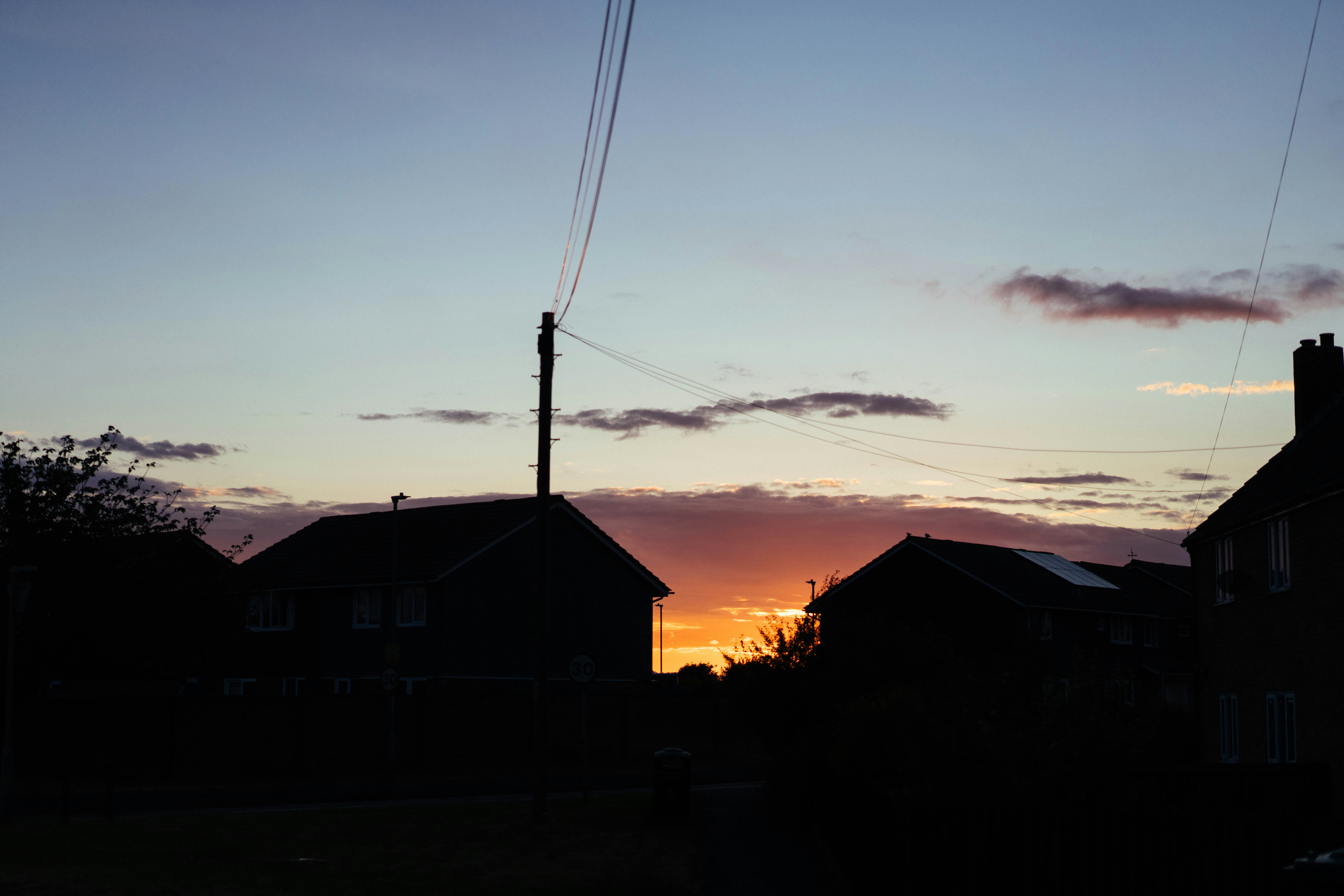 Last Light Over Suburban Silhouette