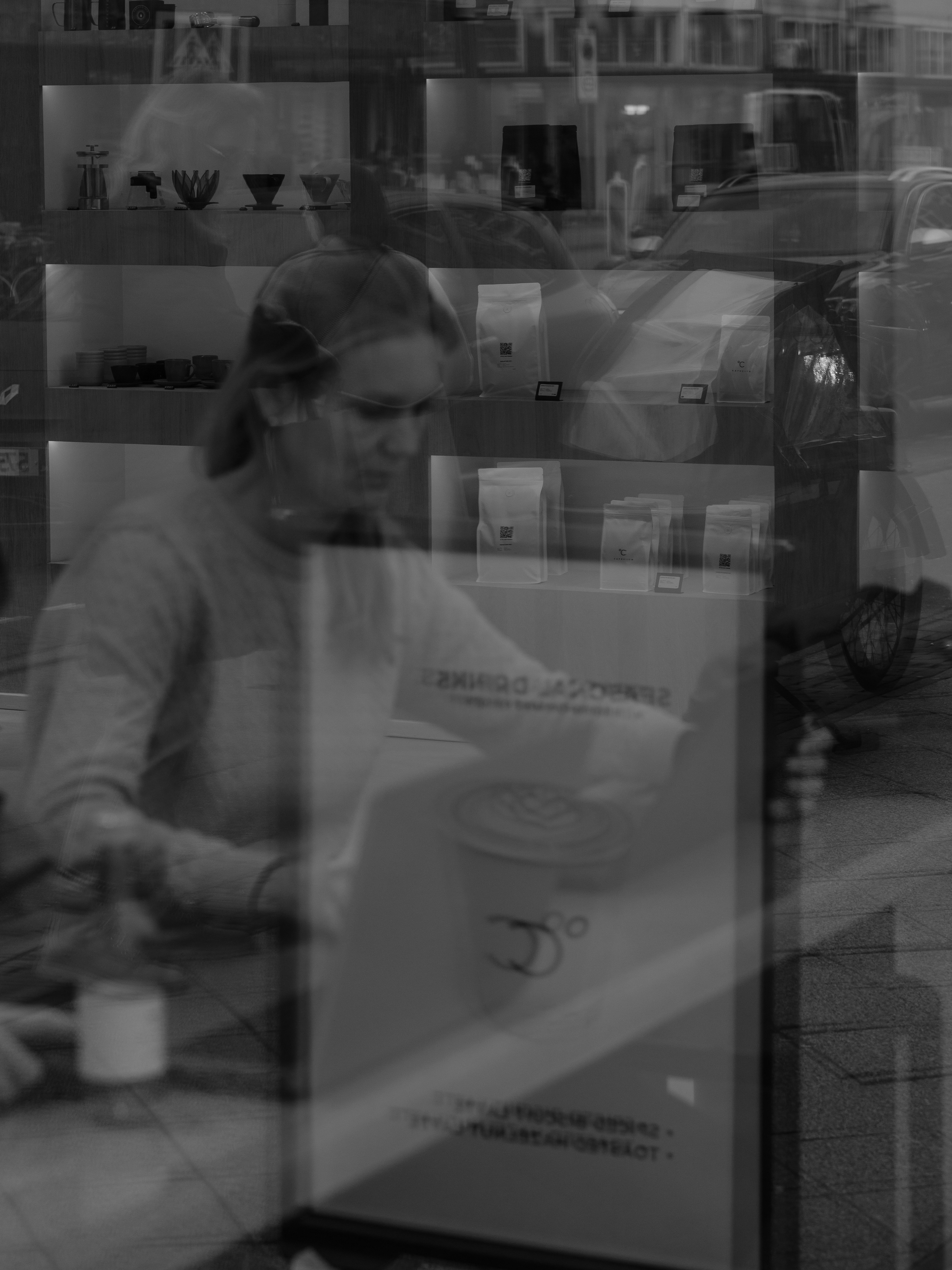 Double Exposure in a Quiet Shop Window