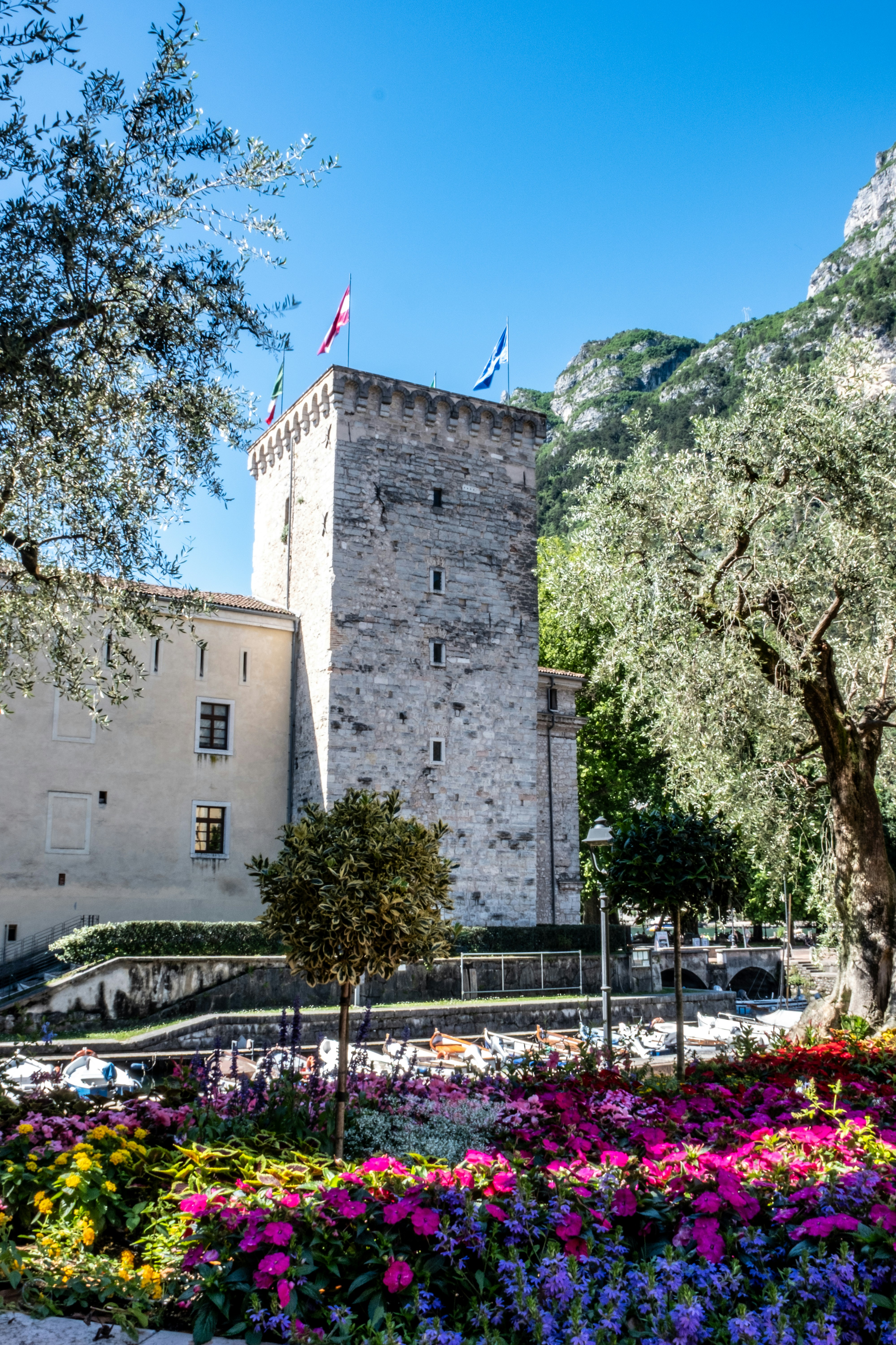 Sunlit Citadel Over a Blooming Forecourt