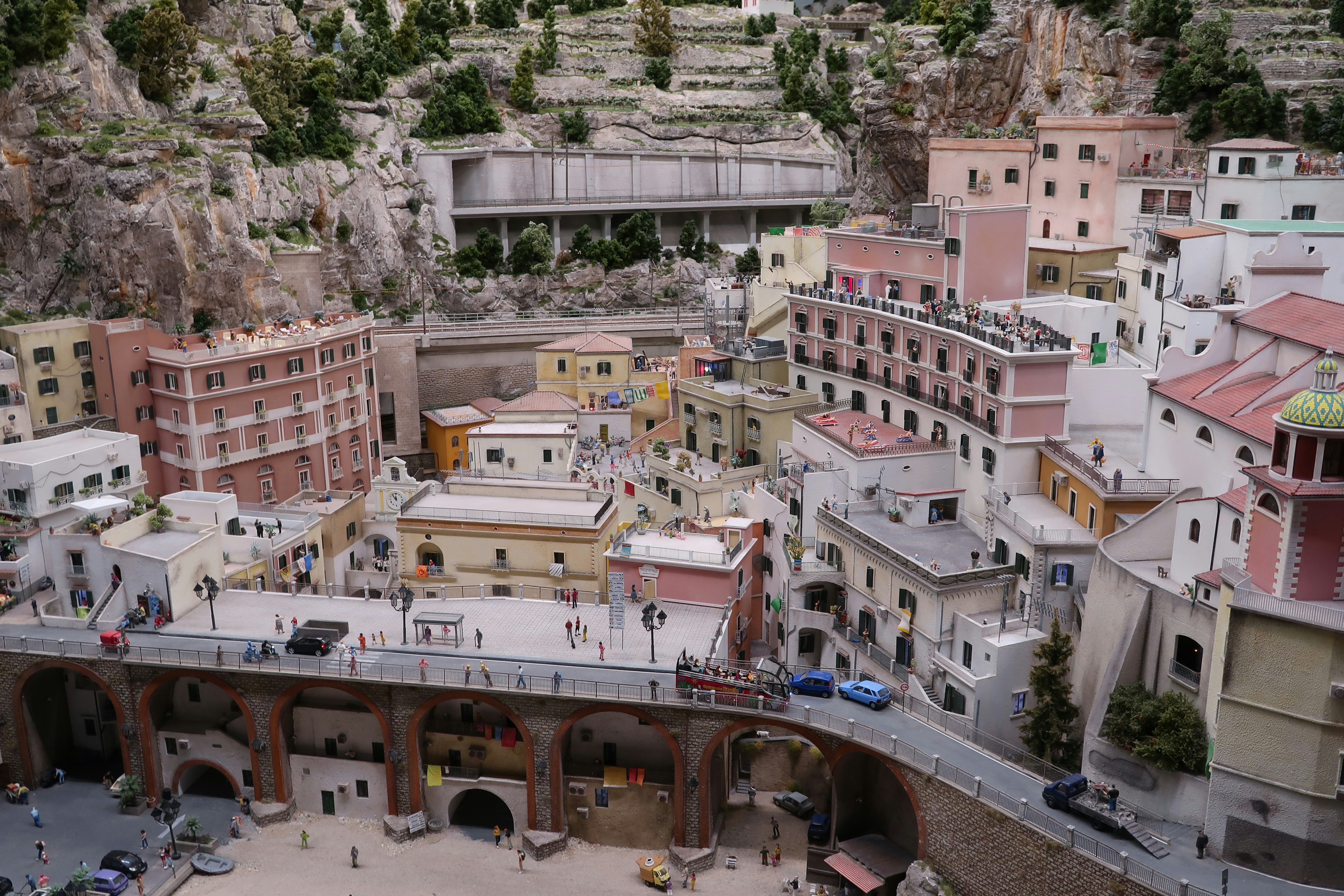 Aerial Terrace of a Alpine Village