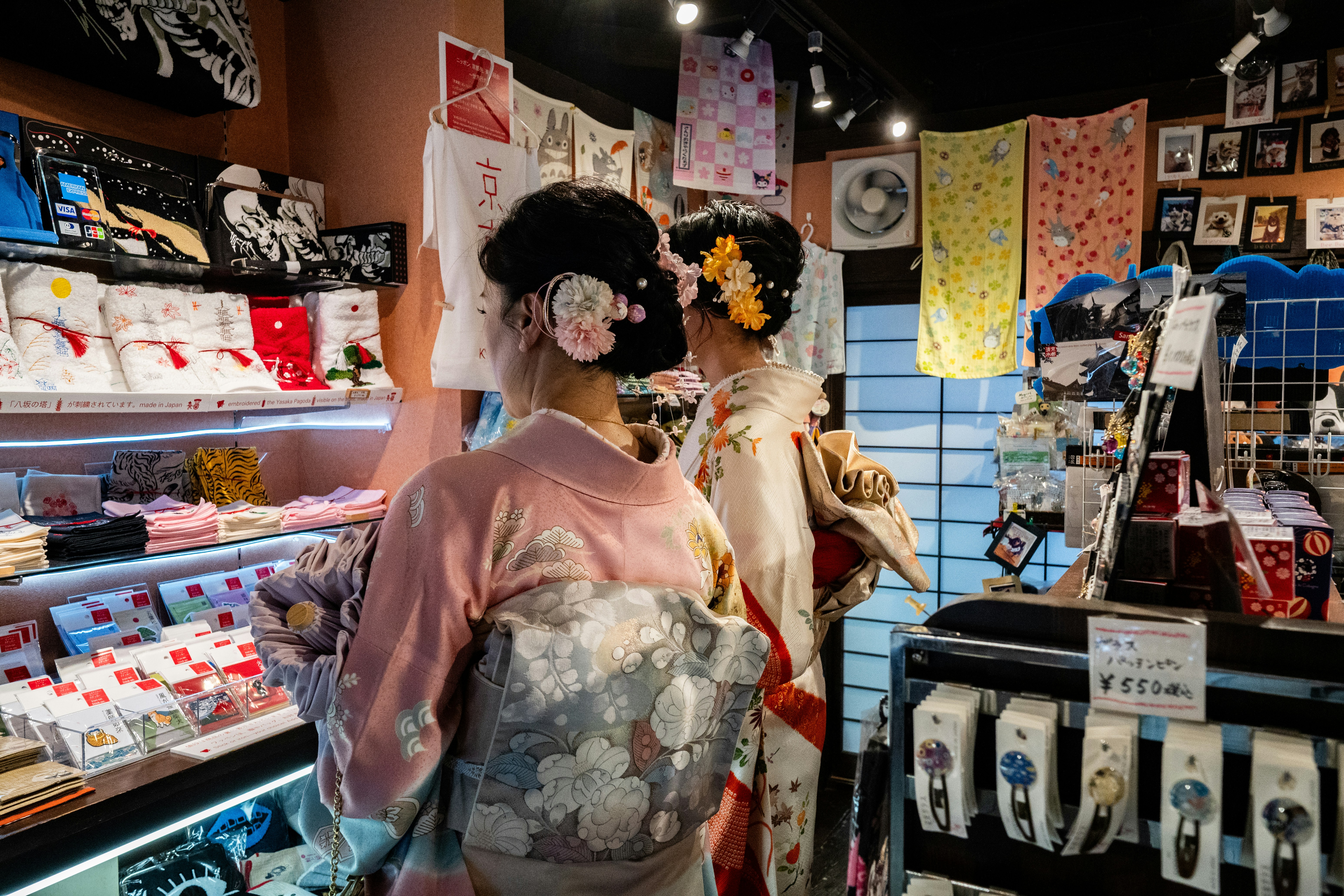 Kimonos and Color: Quiet Moment in a Bright Tokyo Shop