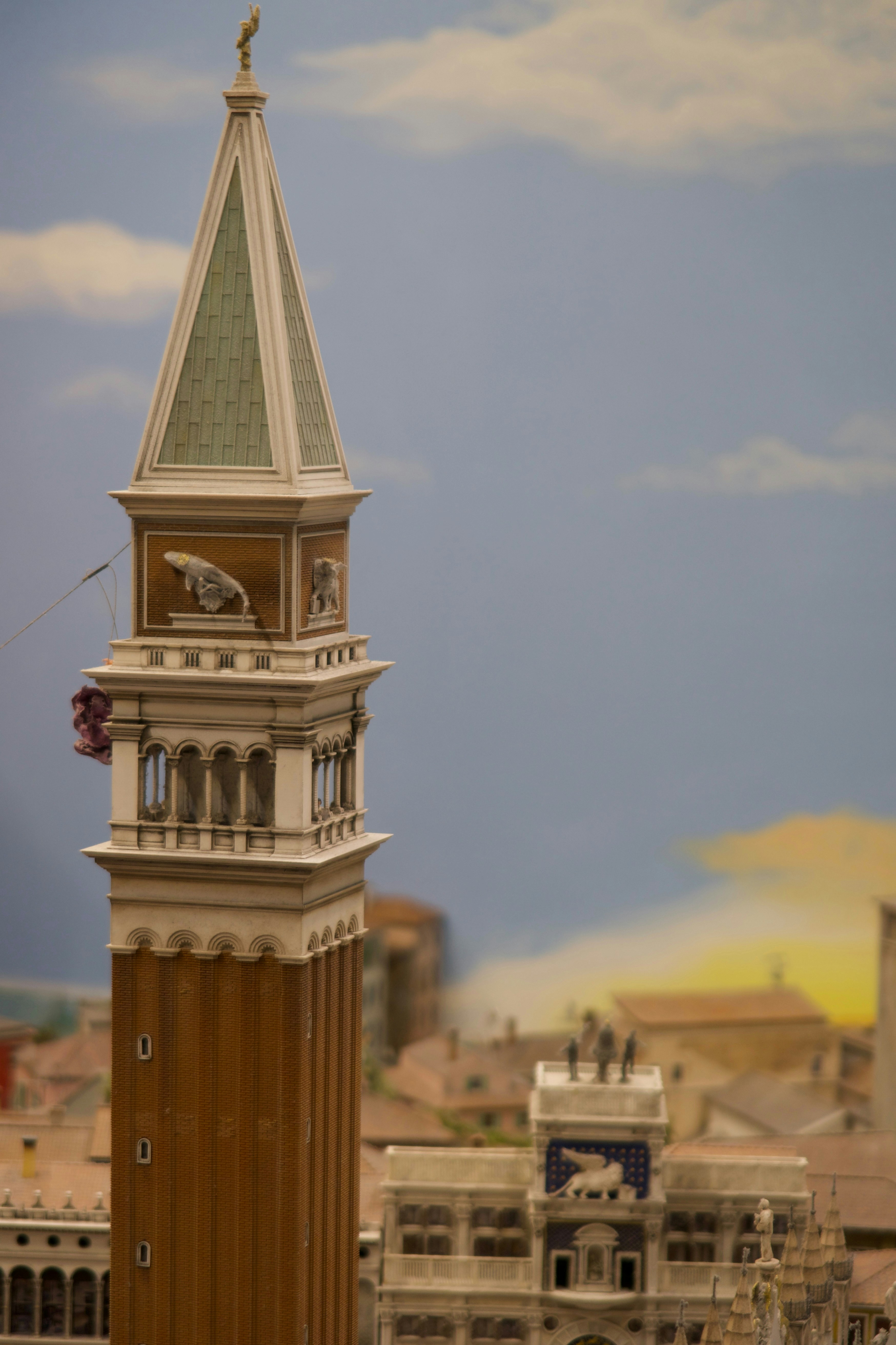 Campanile in a Vivid Cityscape