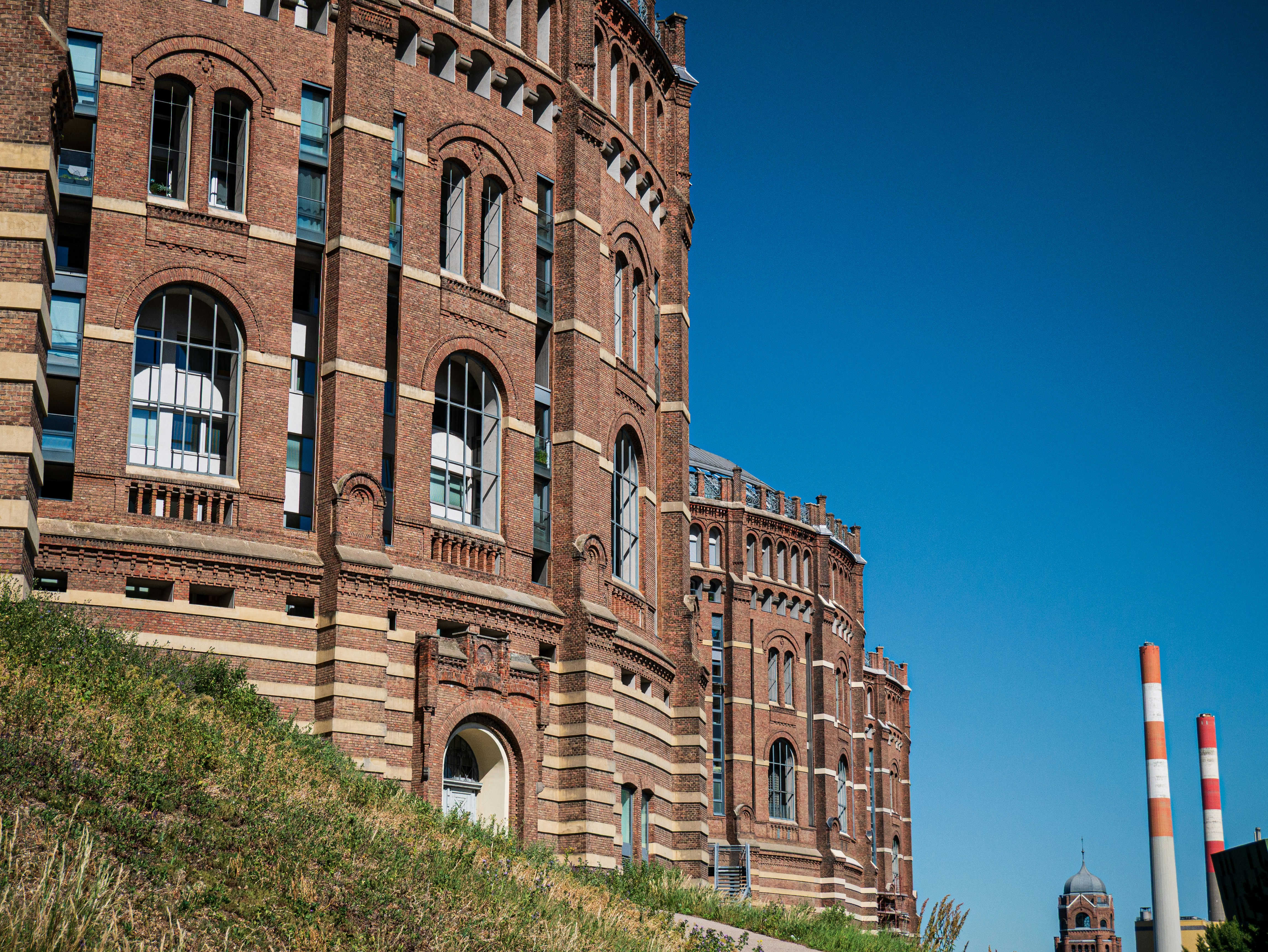Brick-Towered Silhouette Against a Cerulean Sky