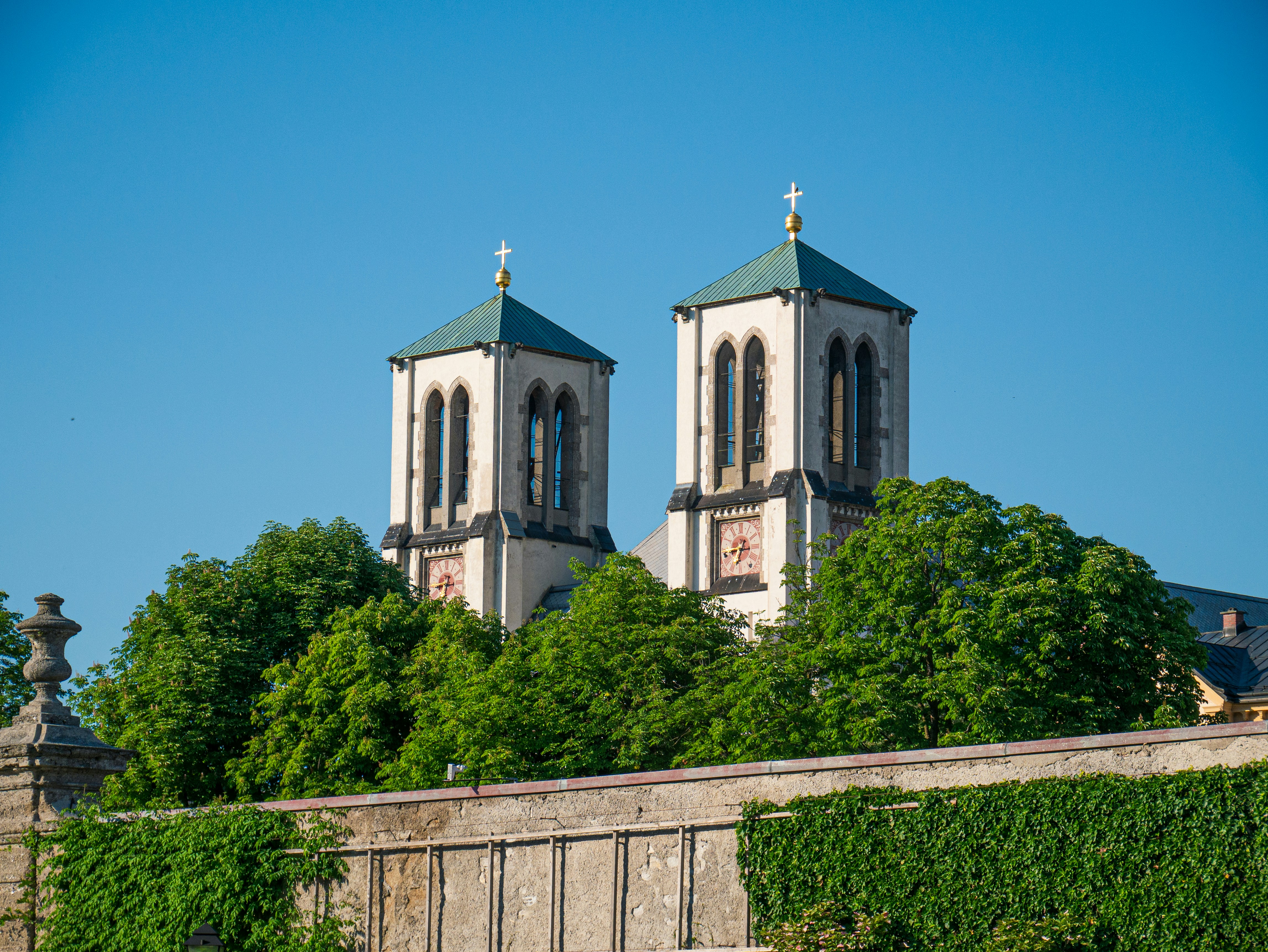 Twin Towers above the Turreted Wall
