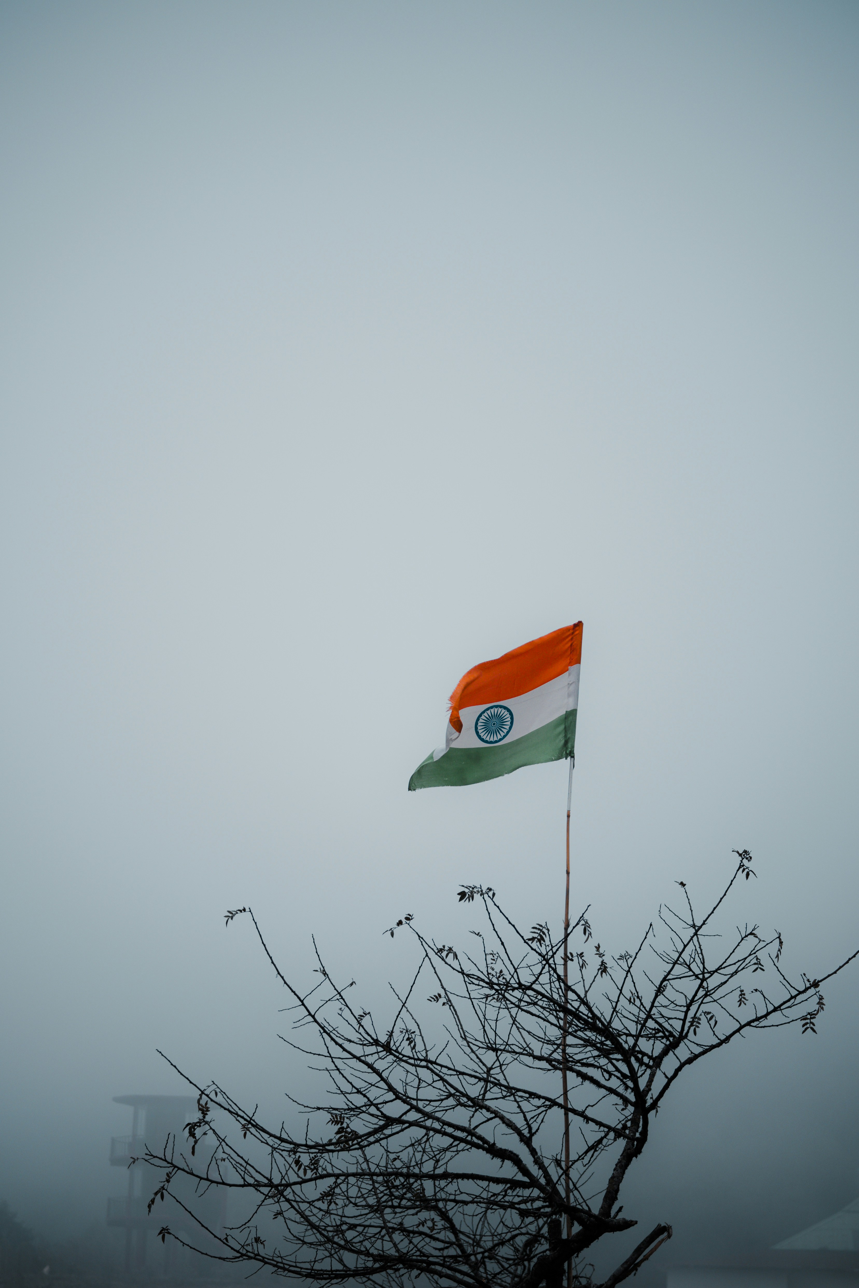 Flag Over Quiet Winter Sky
