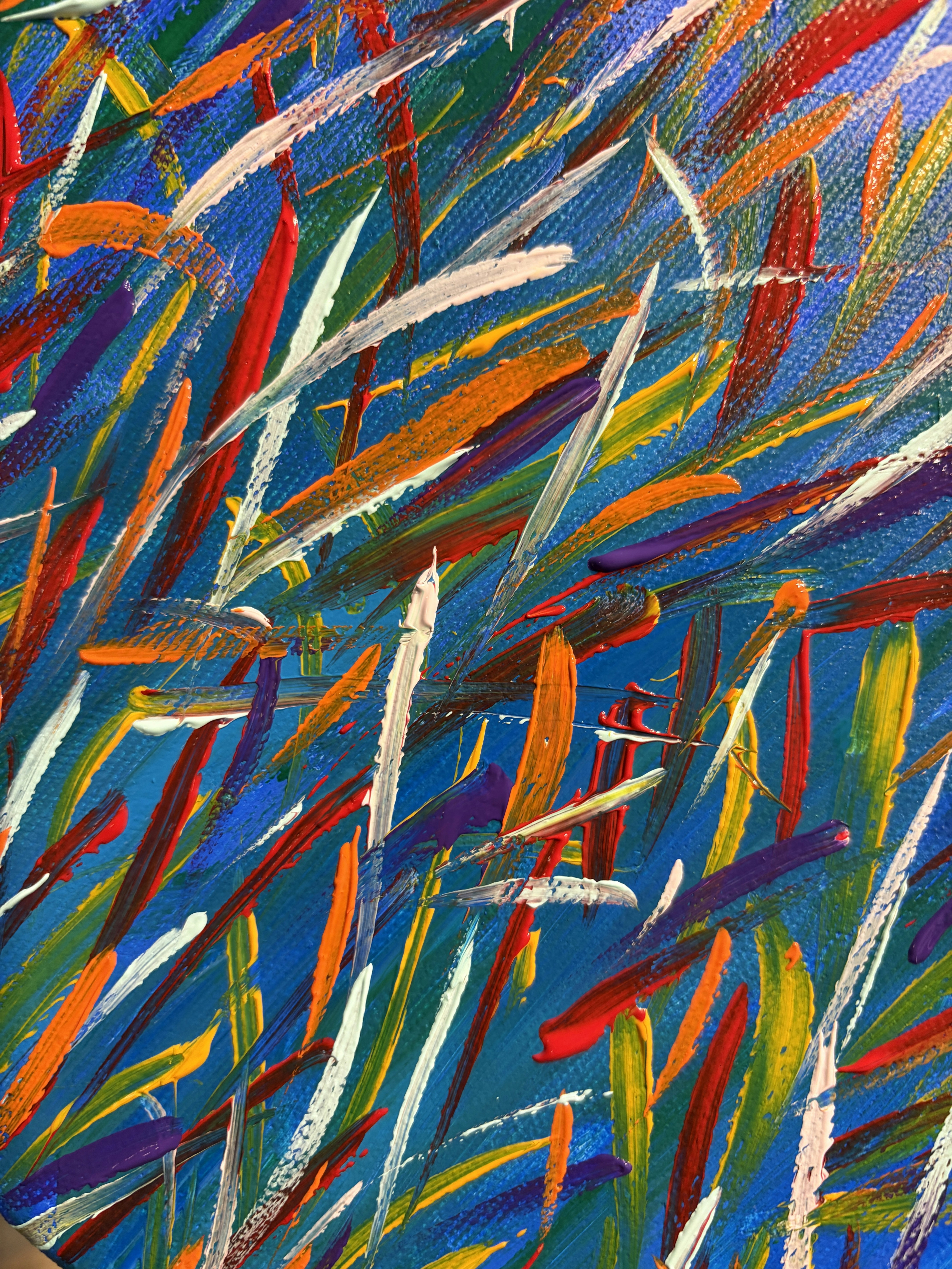 Vivid Anarchy: A Burst of Color Across a Cyan Canvas