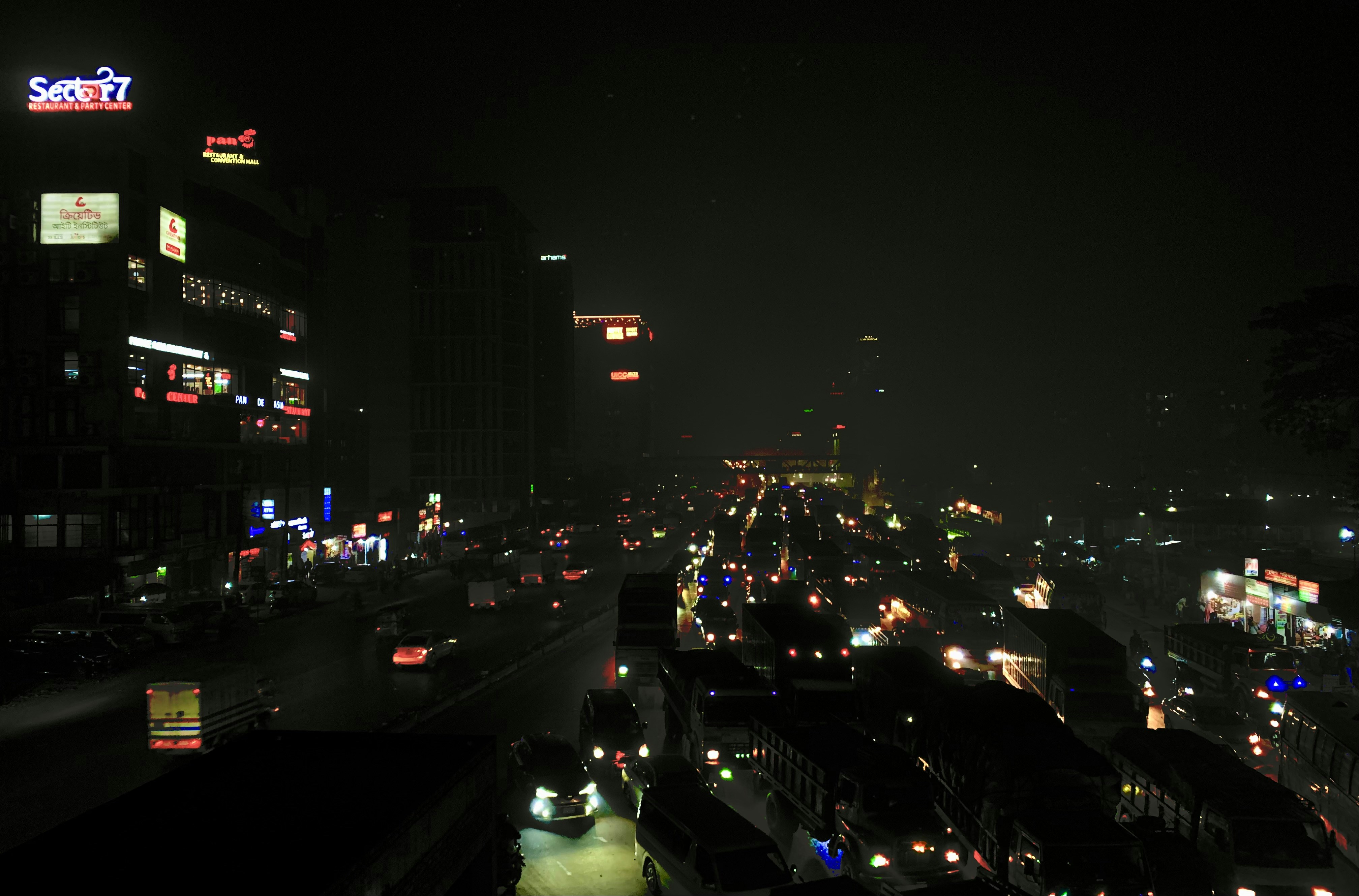 City Neon at Night: Aerial Veins of Light