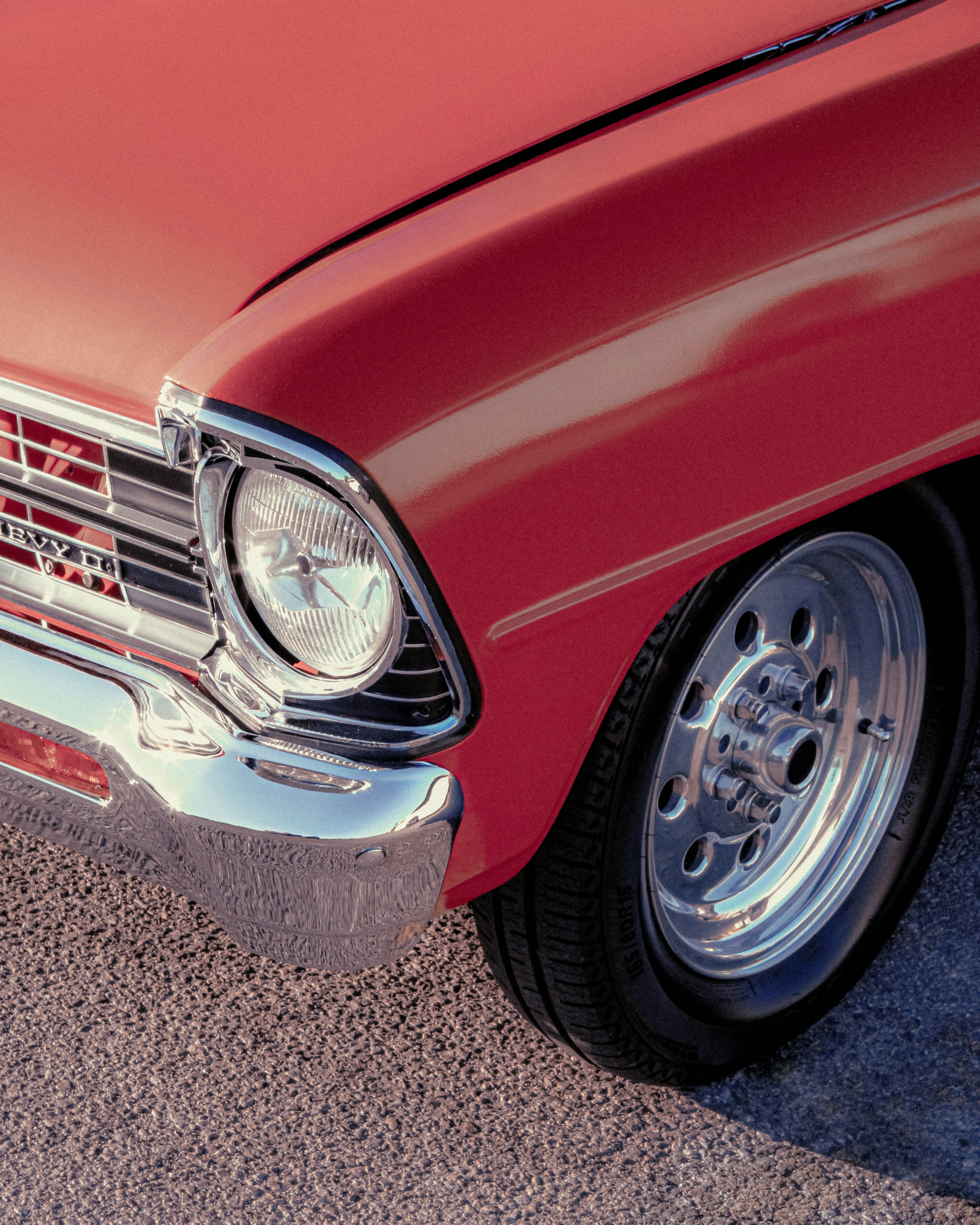 Chrome Crowned Classic: The Front Quarter of a Red Vintage