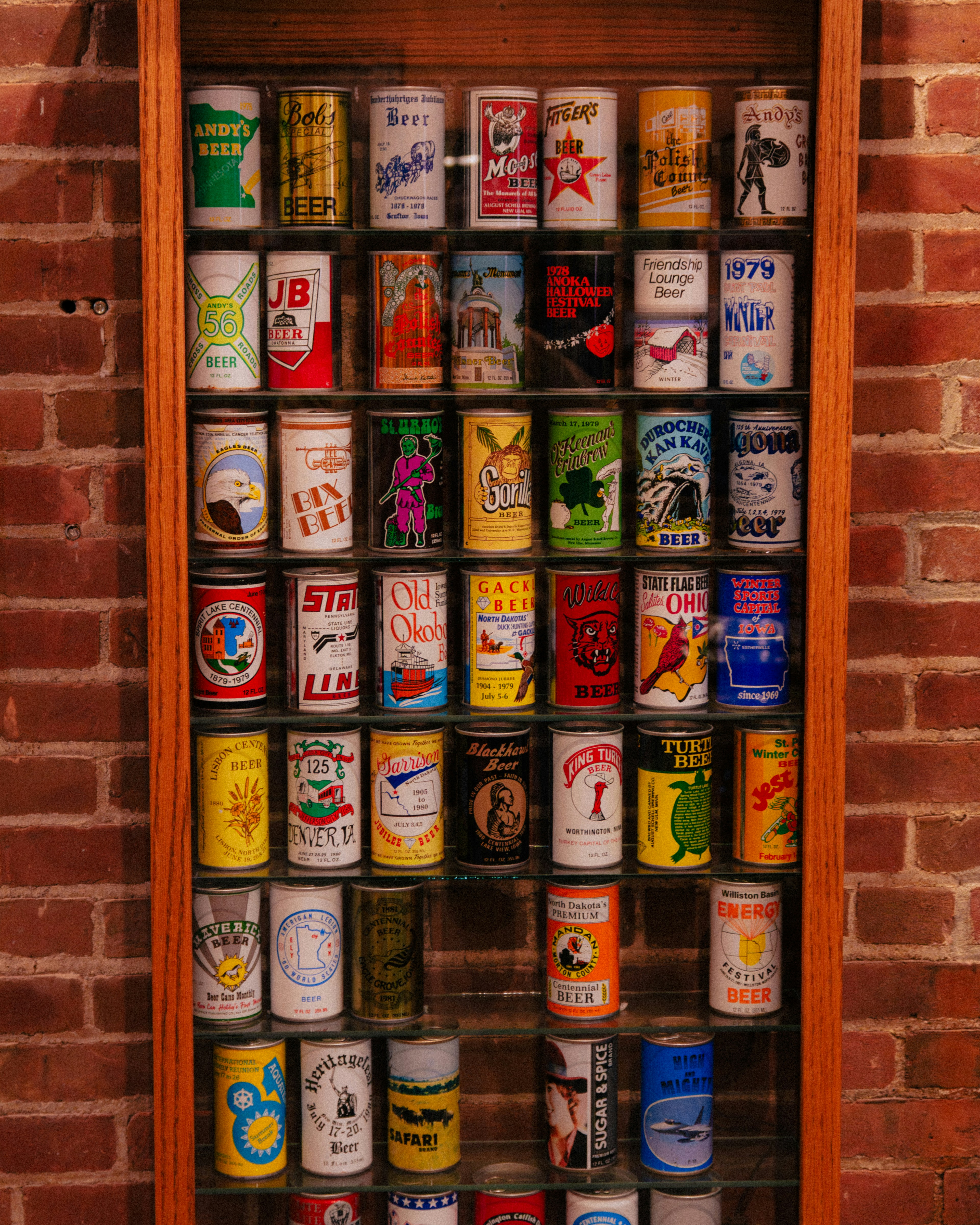 Brick-Wound Gallery: A Wall of Vintage Beer Tin Cans