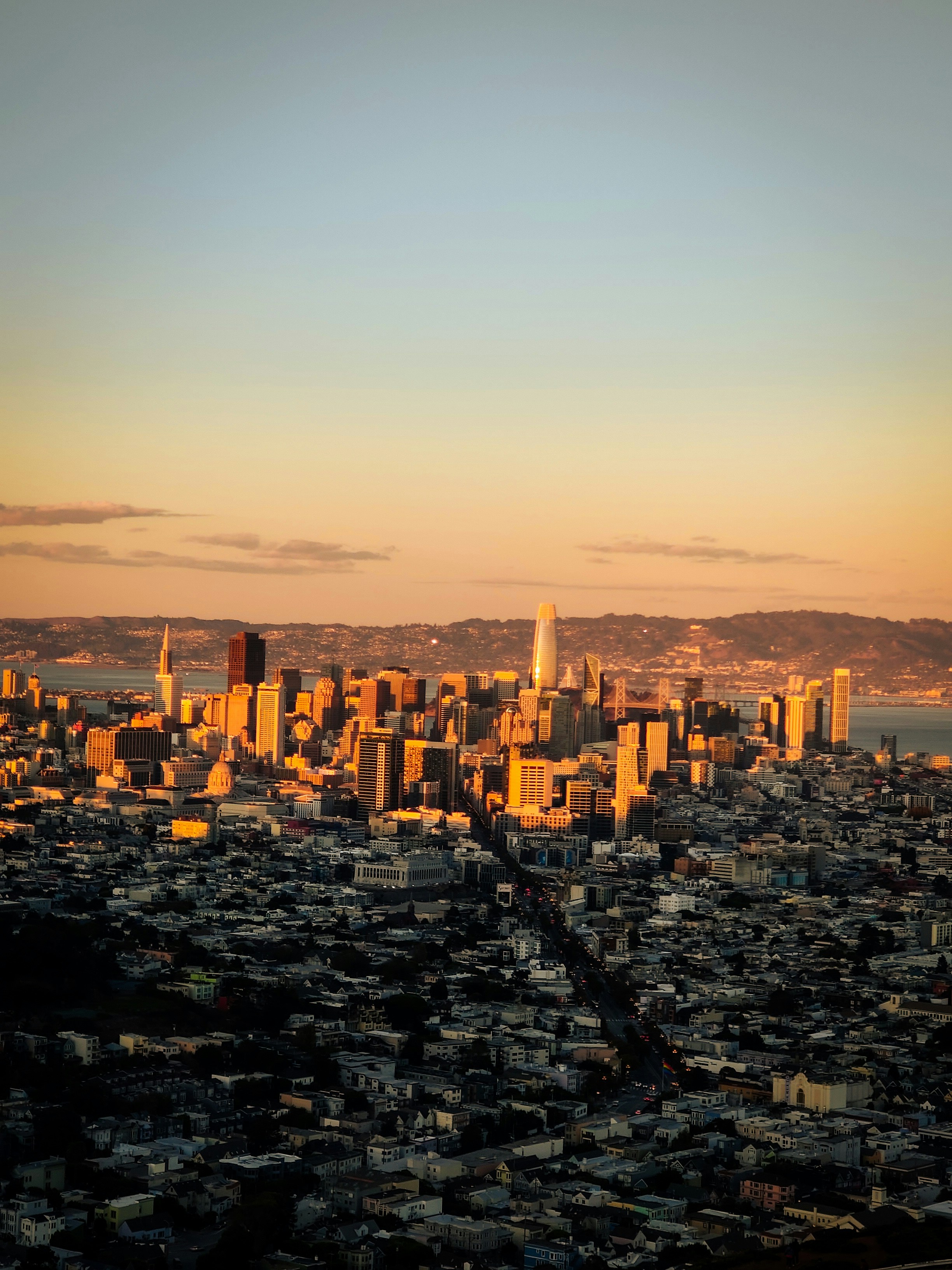 Golden Hour Skyline: The City Basks in Quiet Geometry