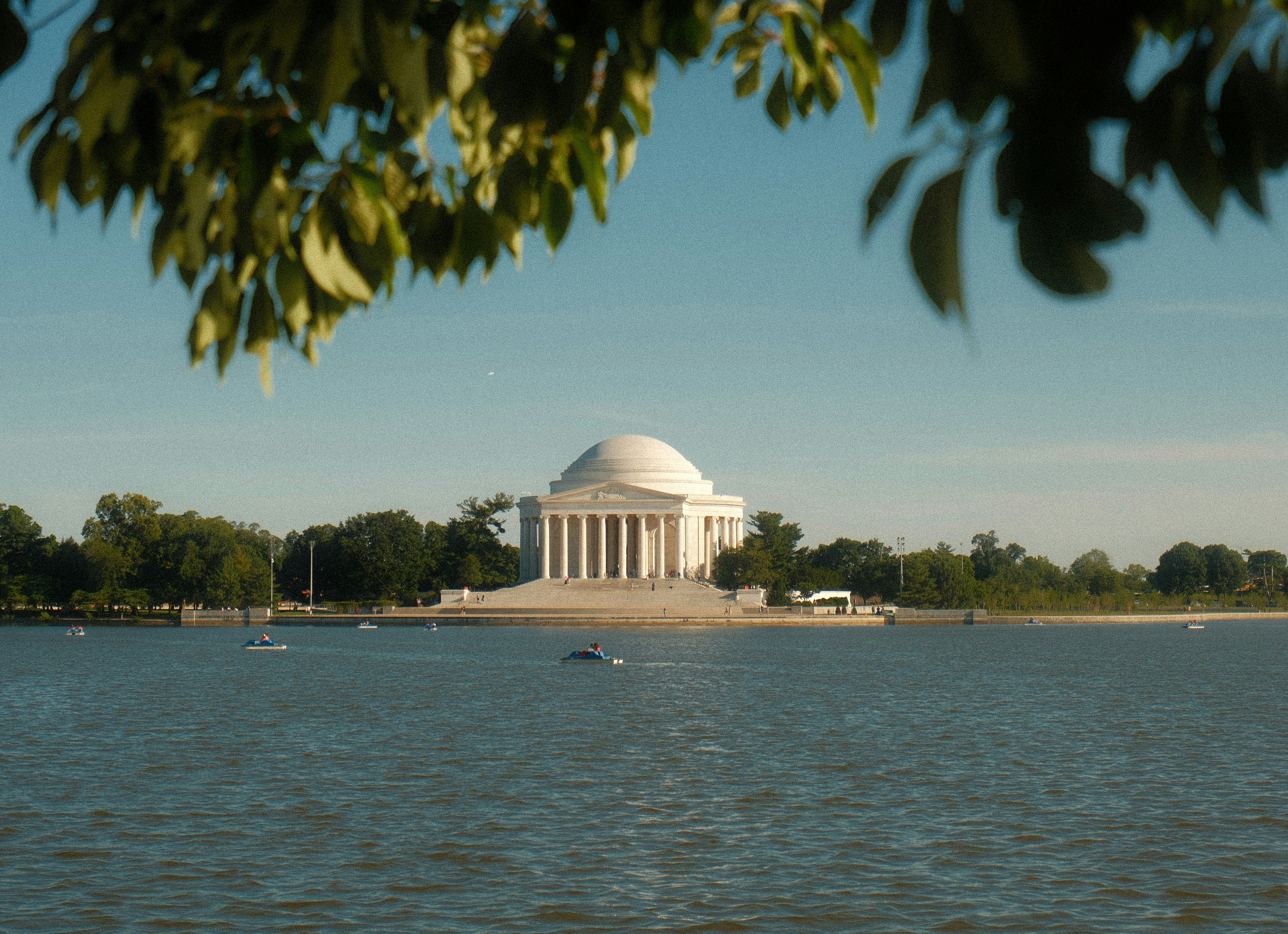 Dome of Reflection: The Jefferson Memorial from a Shaded Vantage