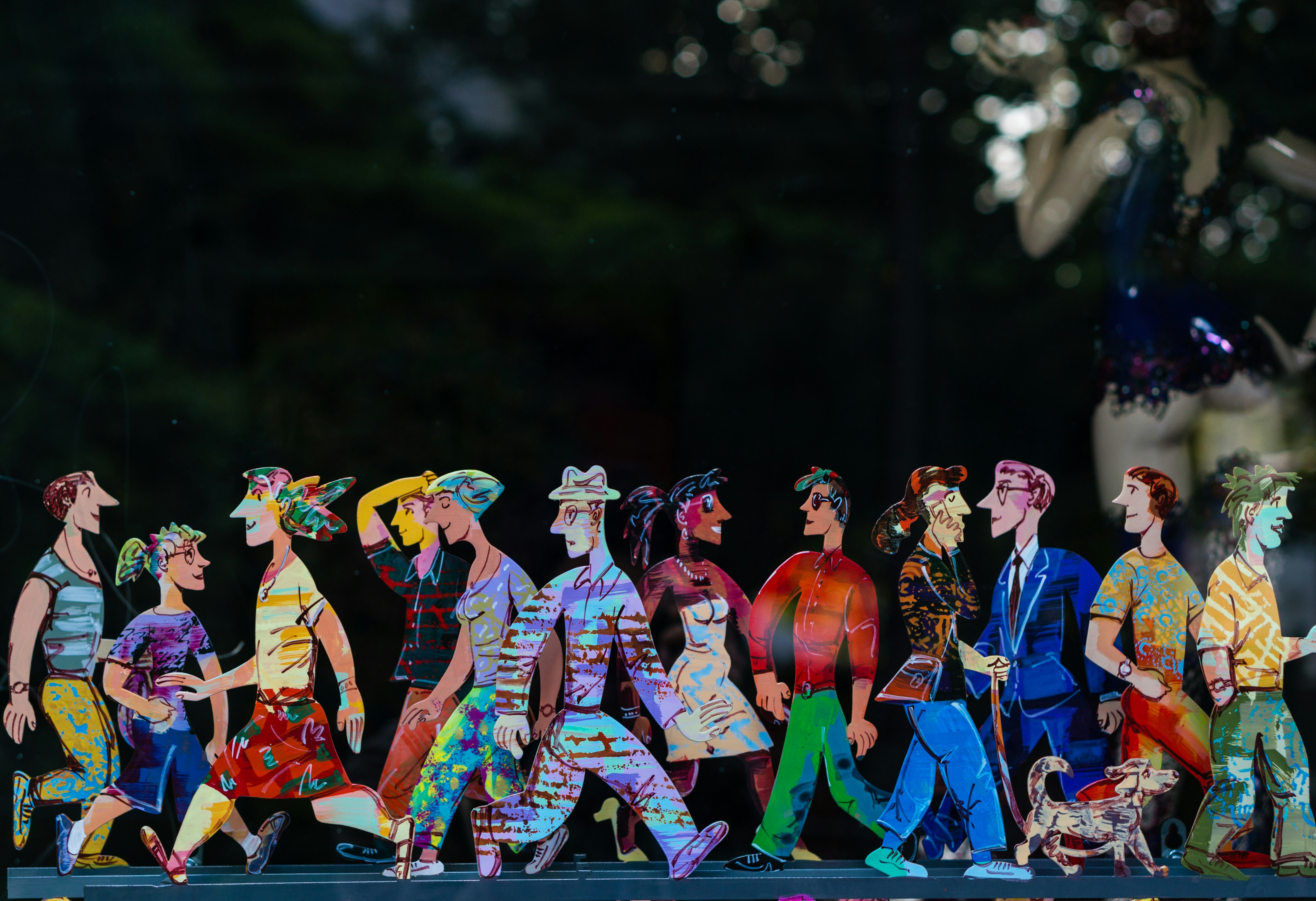 Colorful Parade on a Dim Stage