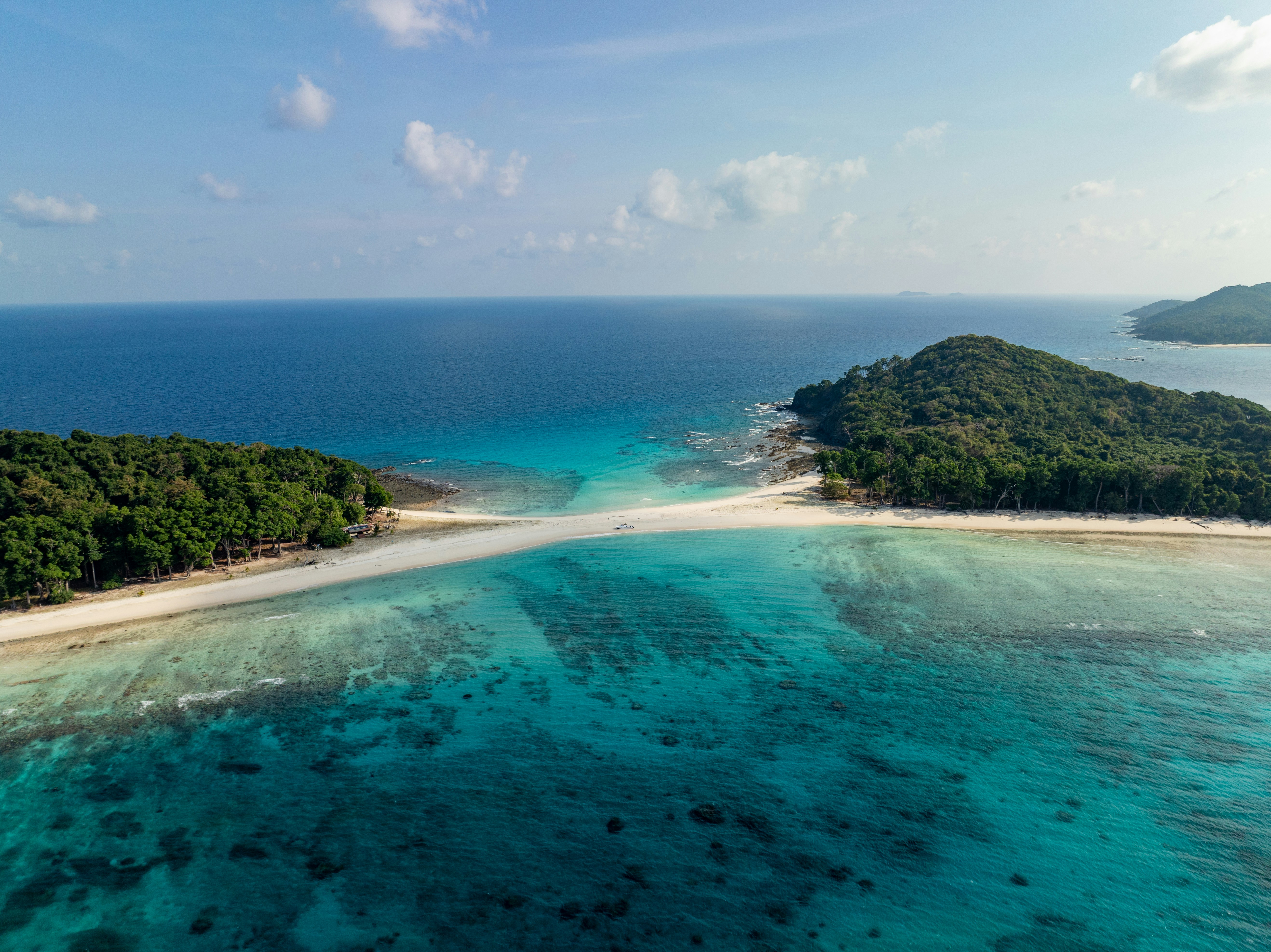 A Turquoise Ribbon: Island Split by a Coastal Sandbar