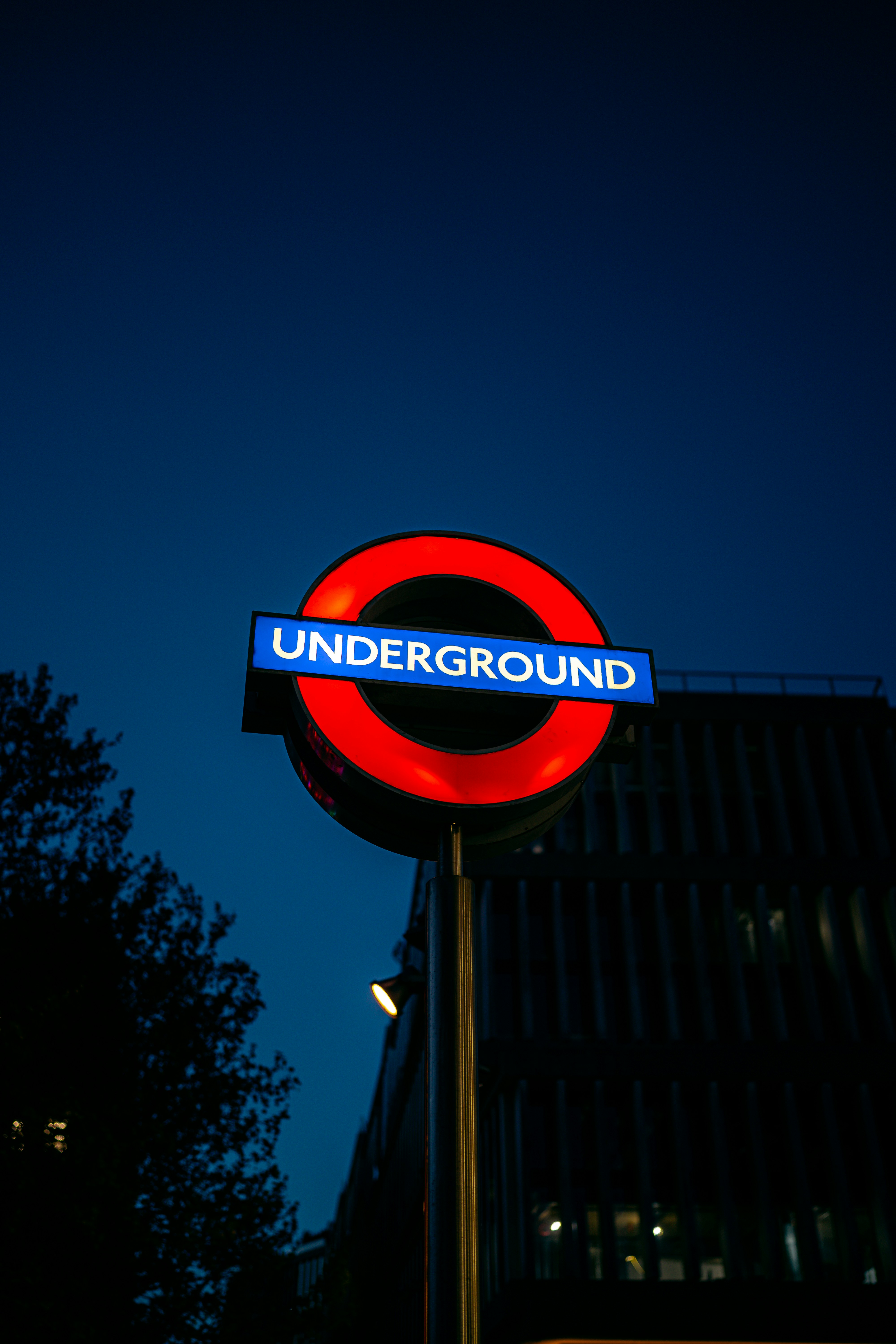 London Underground Roundel at Dusk