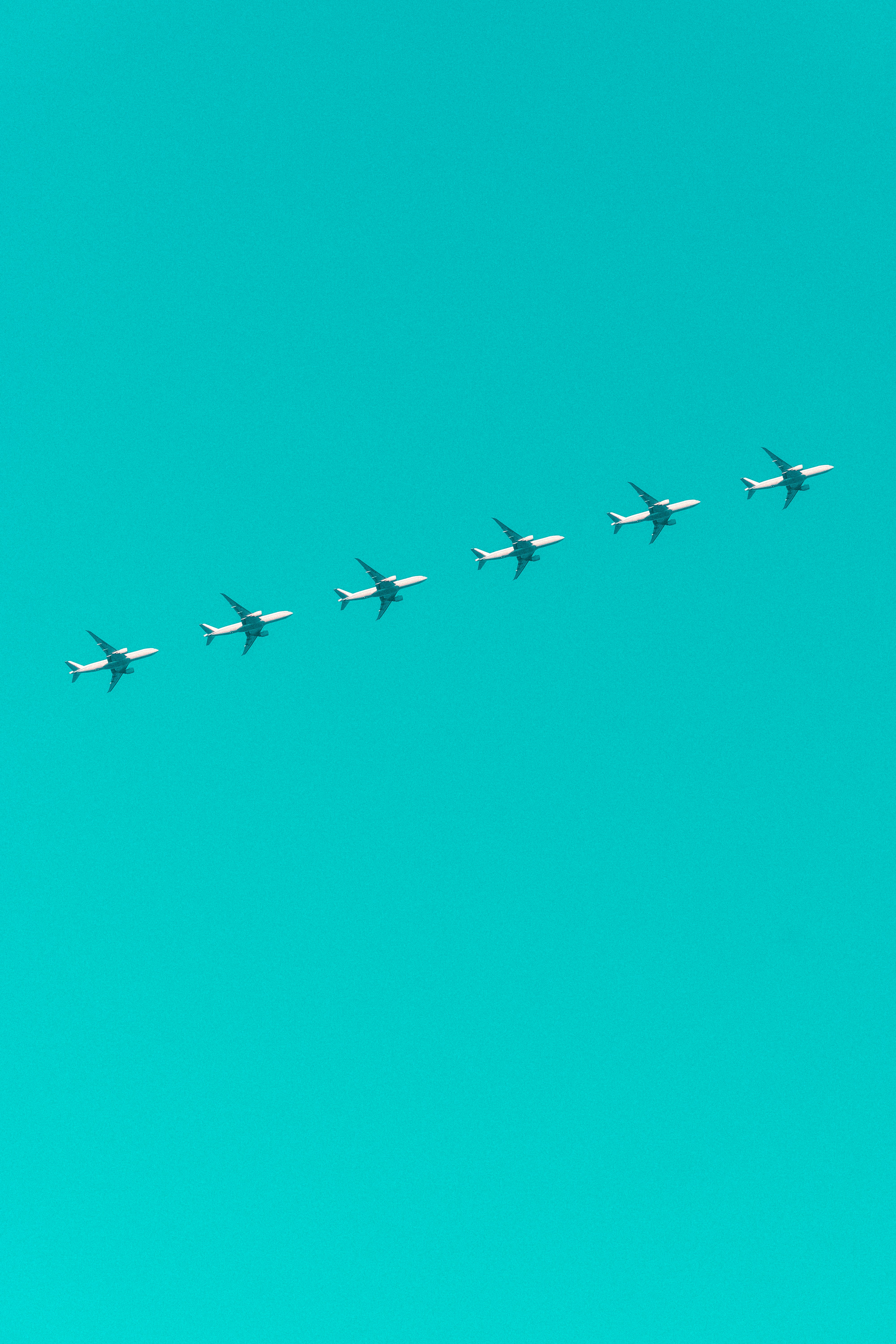 V-formation in a Clear Sky: Aerial Lineup of Jets