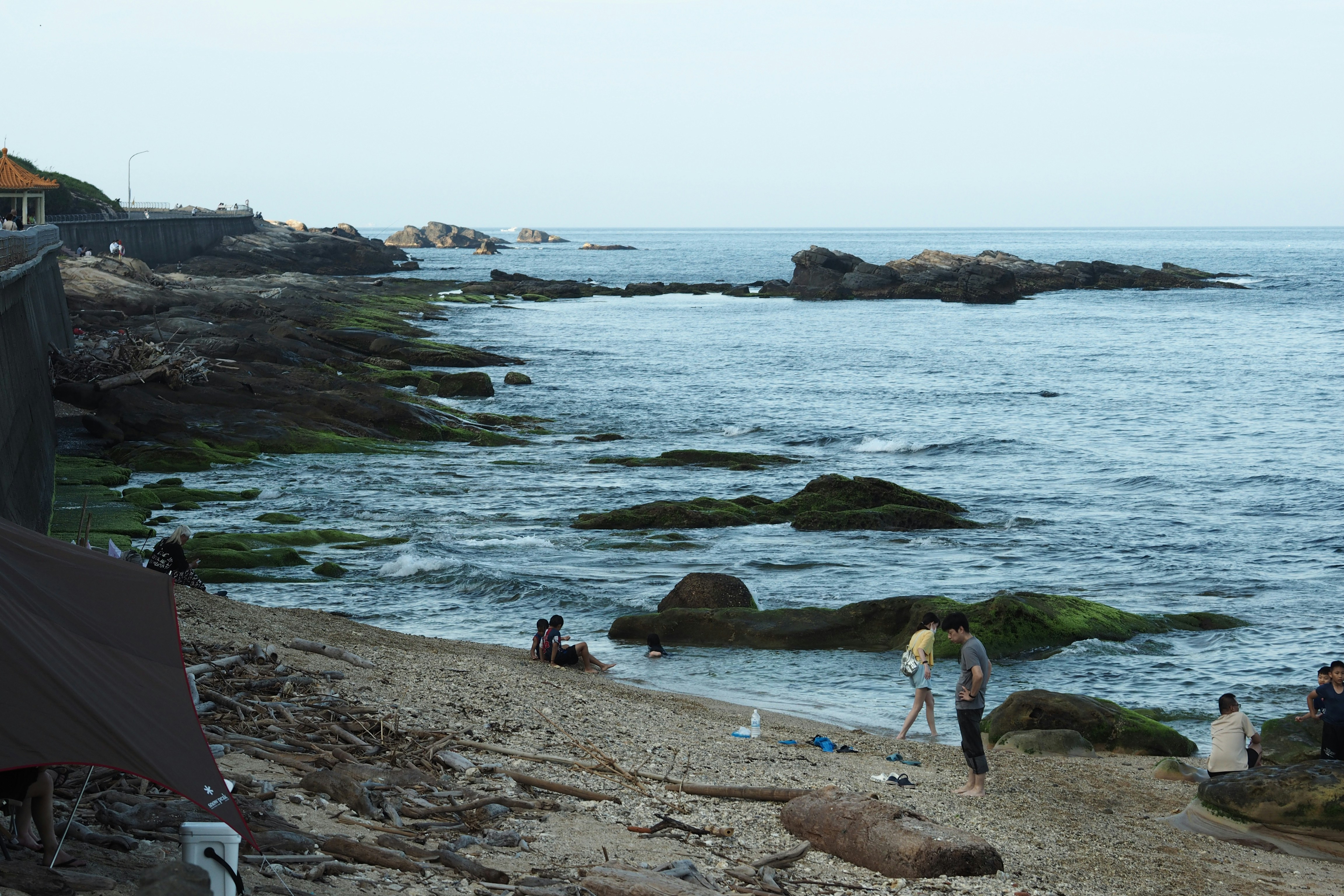 Seafoam and Silhouettes at the Rocky Shore
