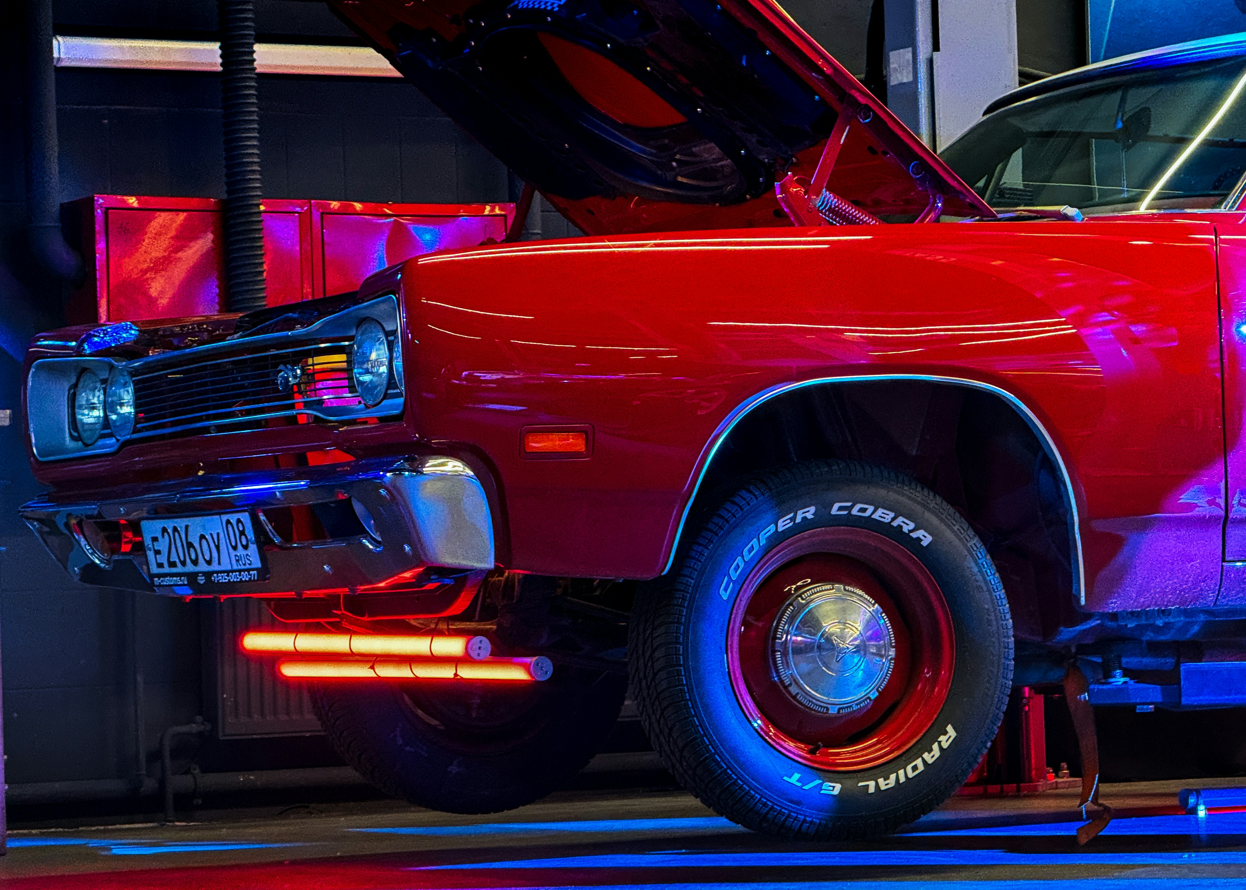 Crimson Classic Under Neon Lights