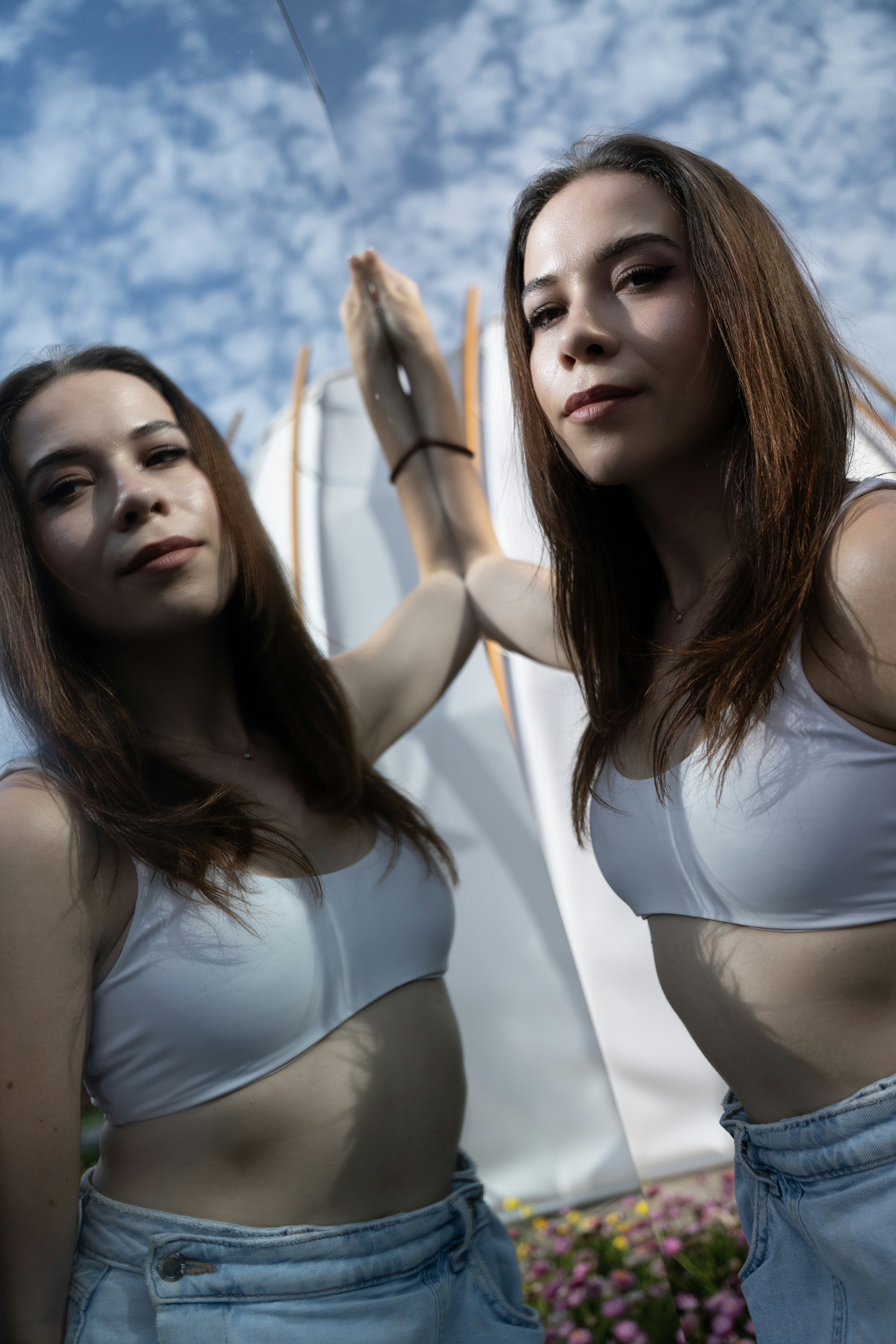 Two-Reflection Portrait on a Sailcloth Stage