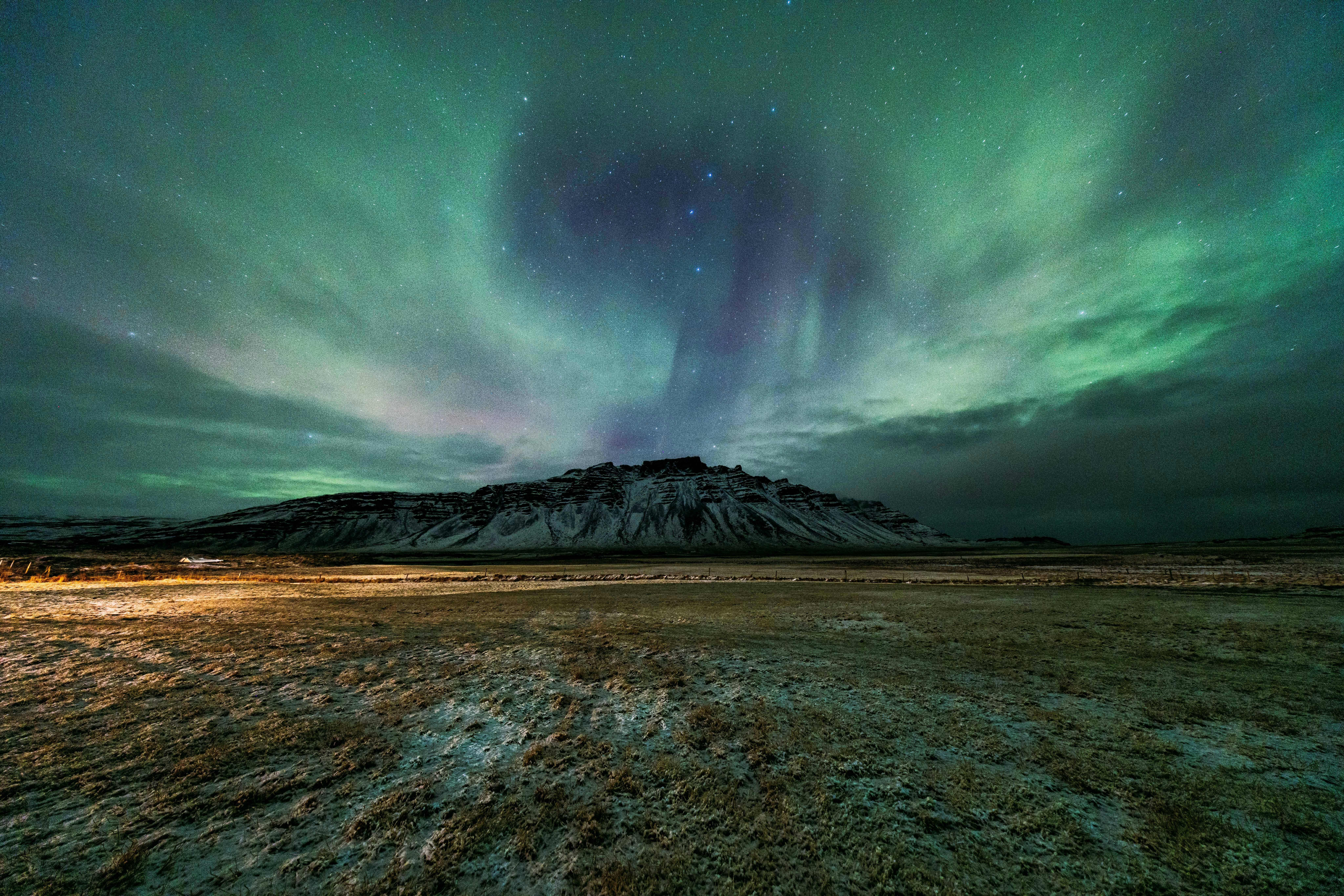Aurora Ridge Over Ice Plain