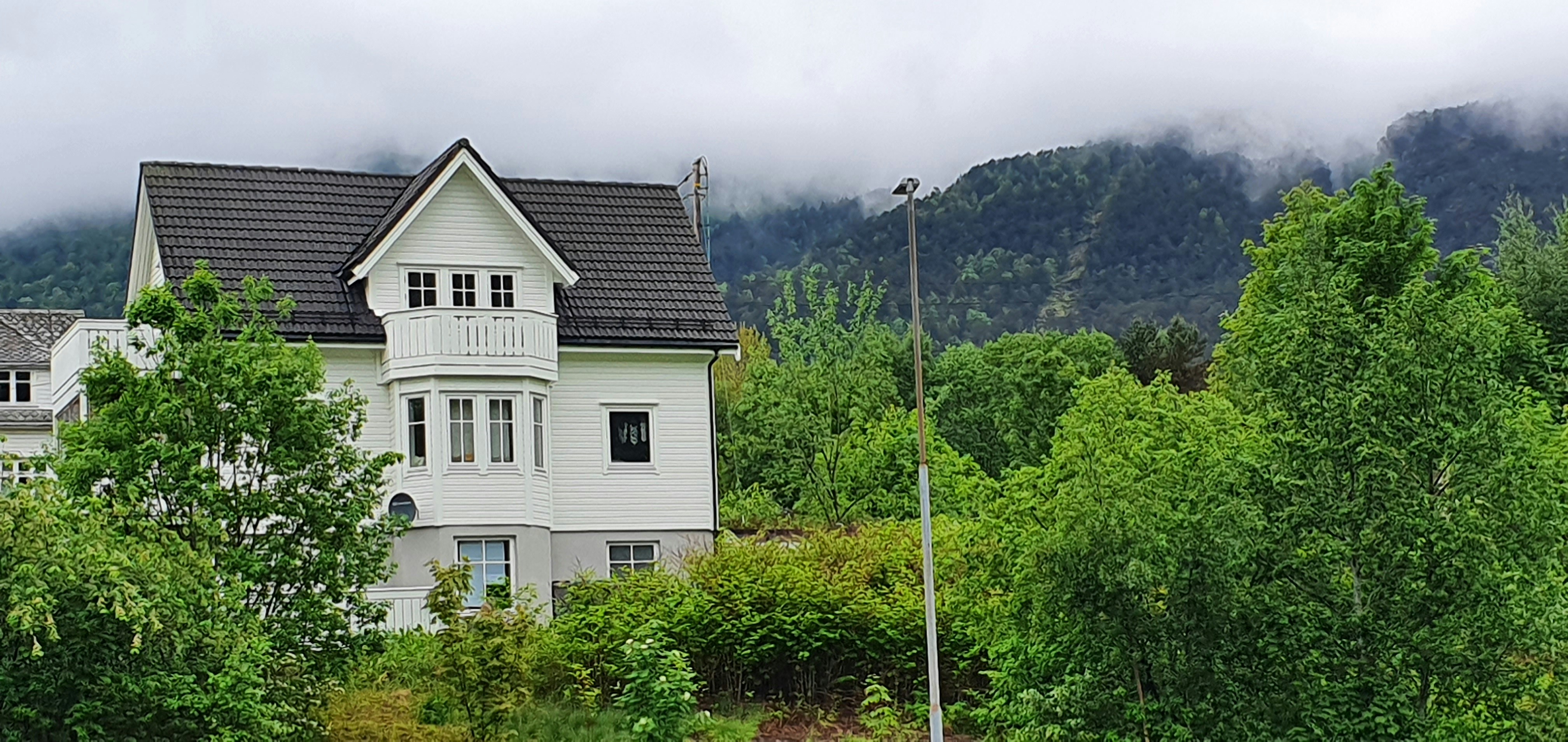 A Quiet Treetop Street House Under Cloud-Kissed Ridge