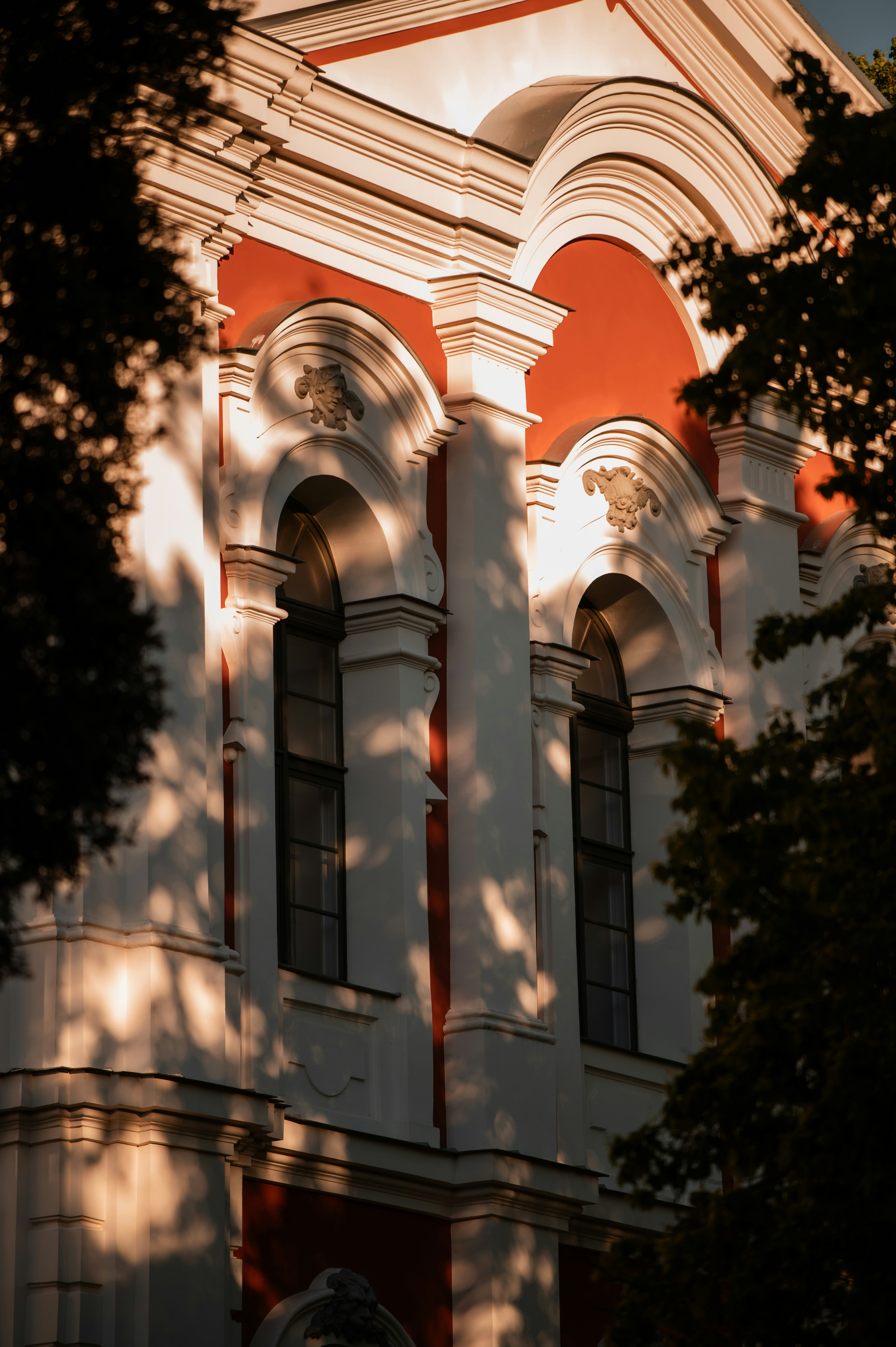 Dramatic Architectural Light Play on a Historic Facade