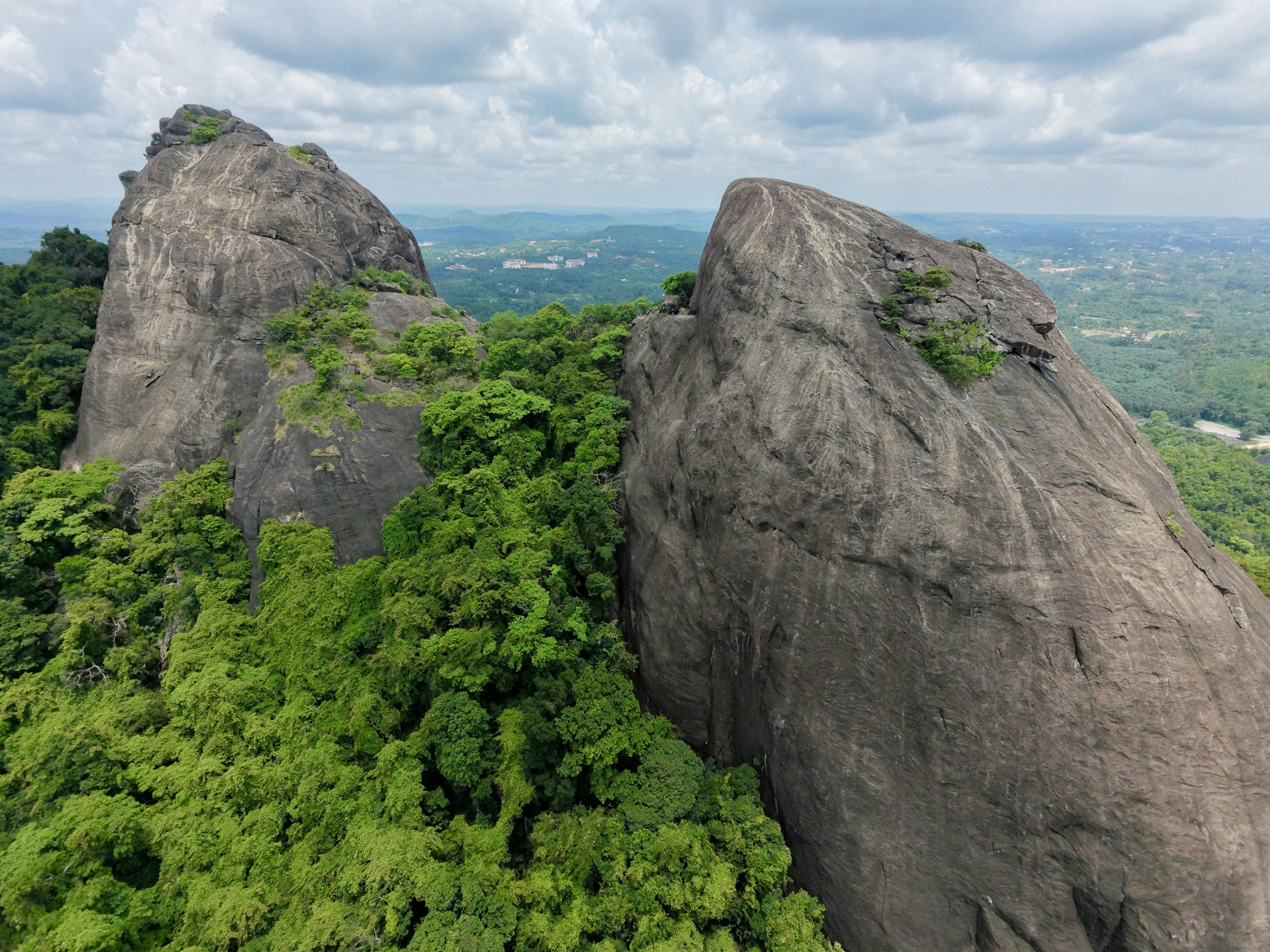 Stone Giants Standing Over a Green Sea