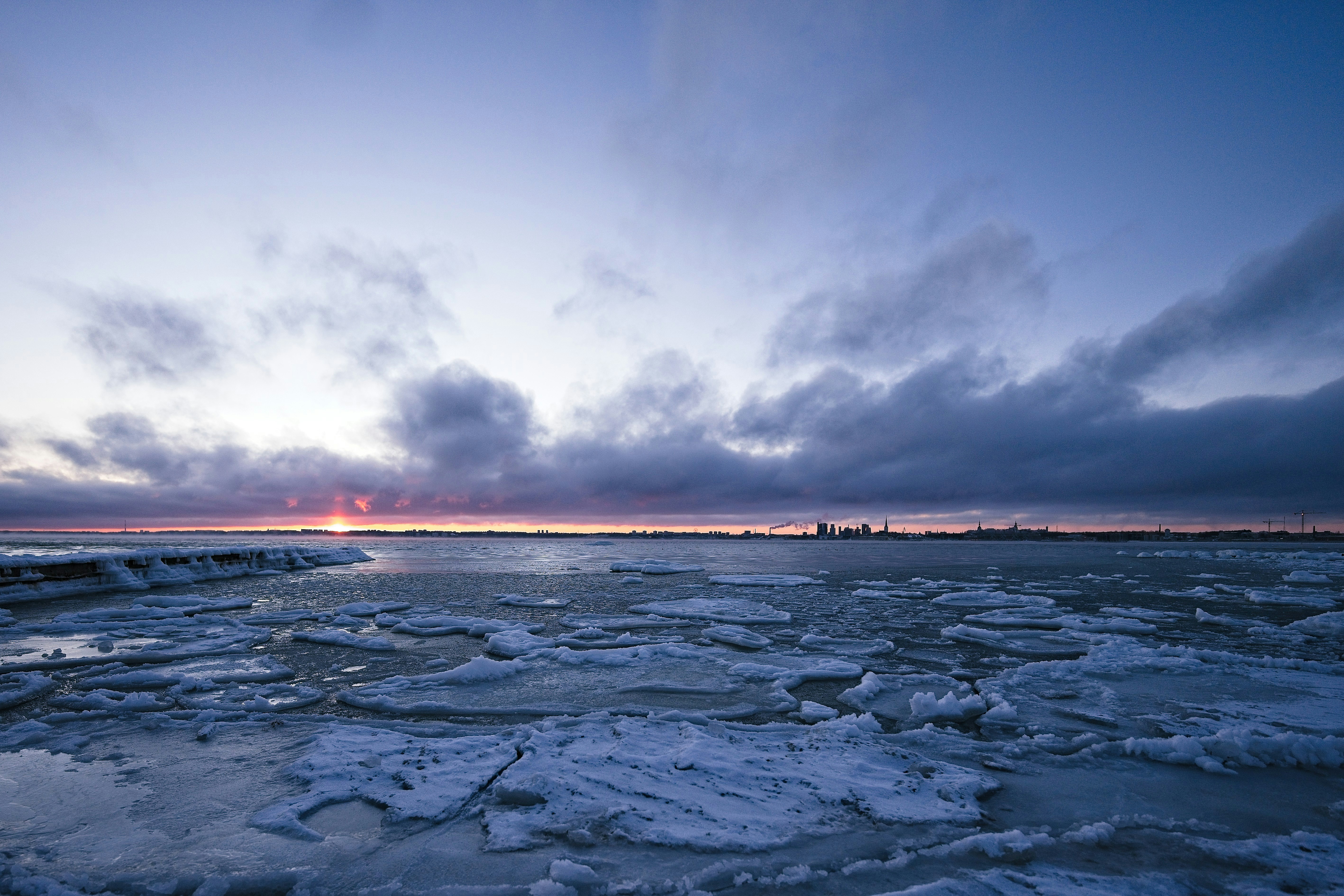 Sunrise on a Fractured Winter Sea