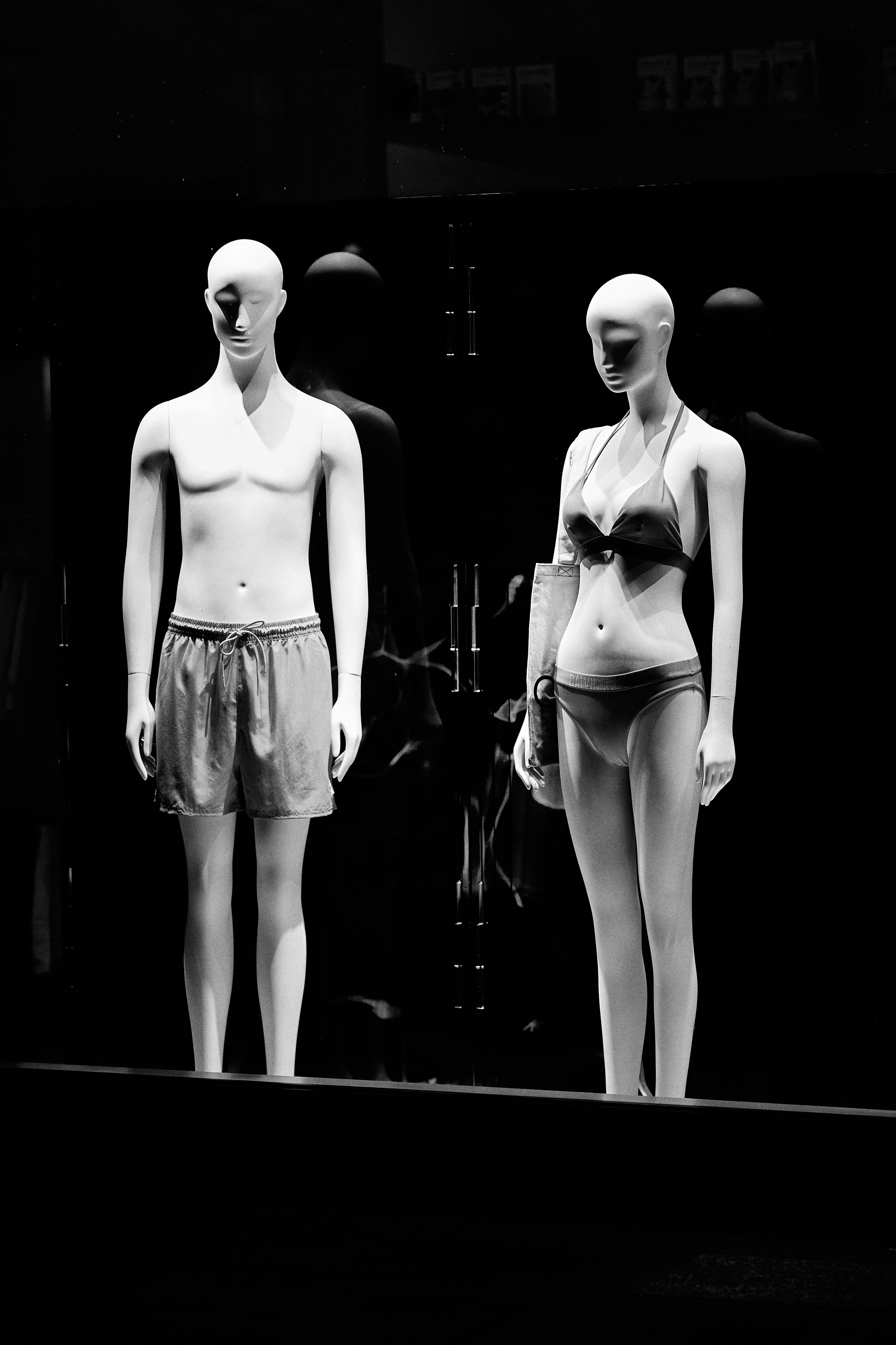 Mannequin Duo: Contrasts in Light and Form